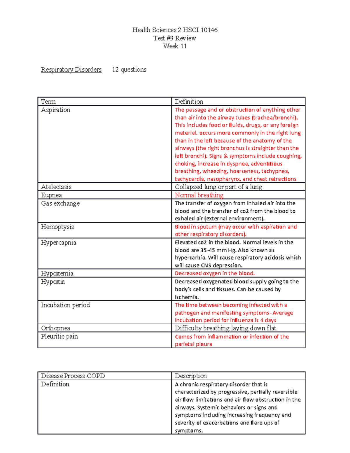 HS2Test#3 HS - Copy - HSCI 2 - Health Sciences 2 HSCI 10146 Test #3 ...