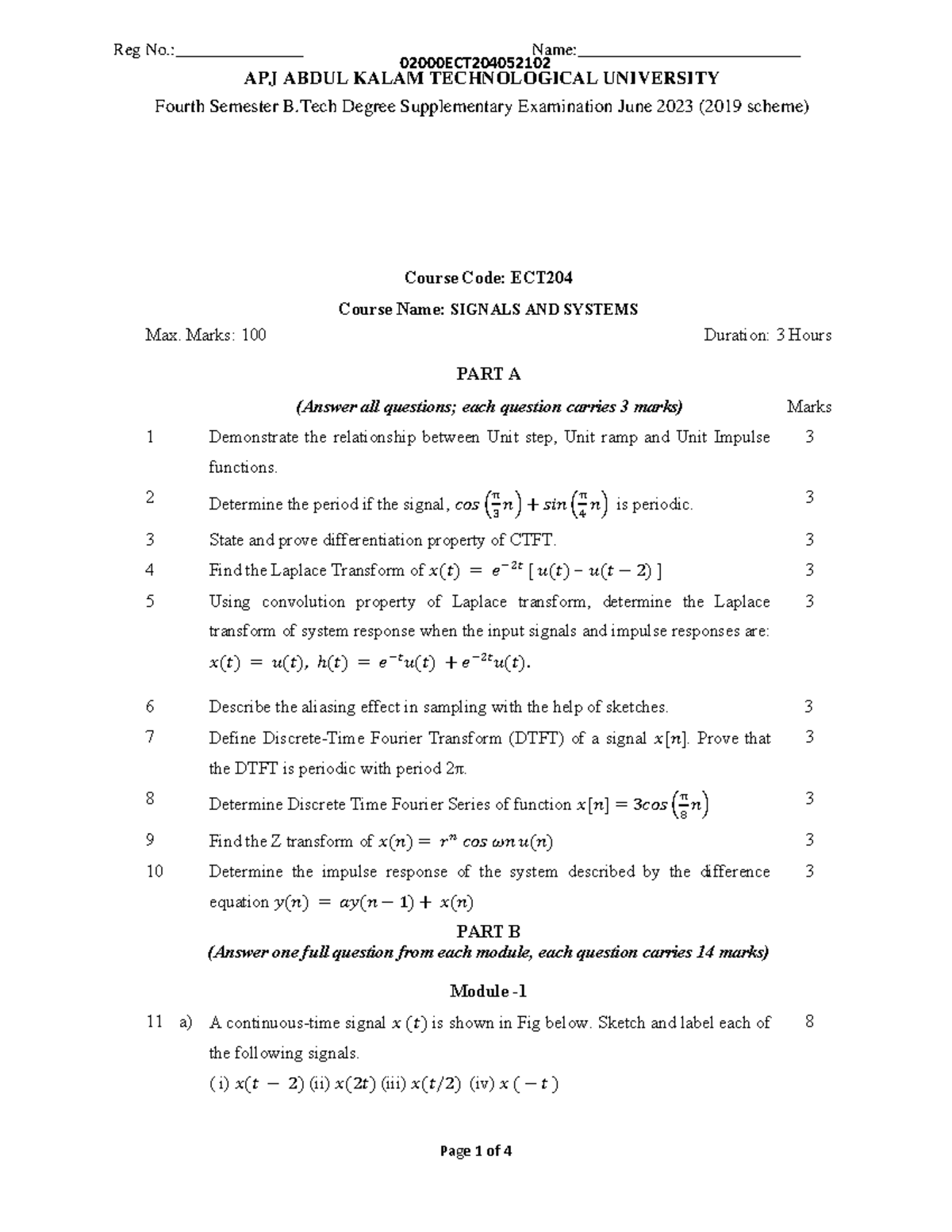 ECT204-QP - Question Paper - 02000ECT Course Code: ECT Course Name ...