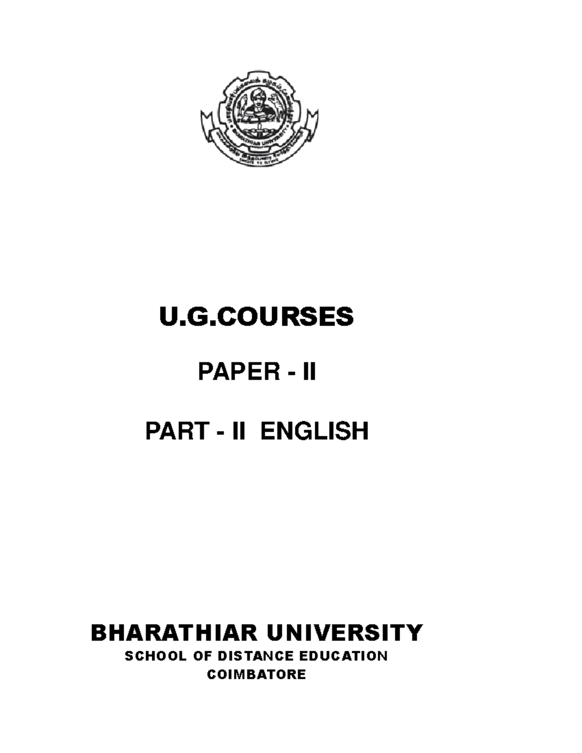 Front Pages - English courses - U.G PAPER - II PART - II ENGLISH ...