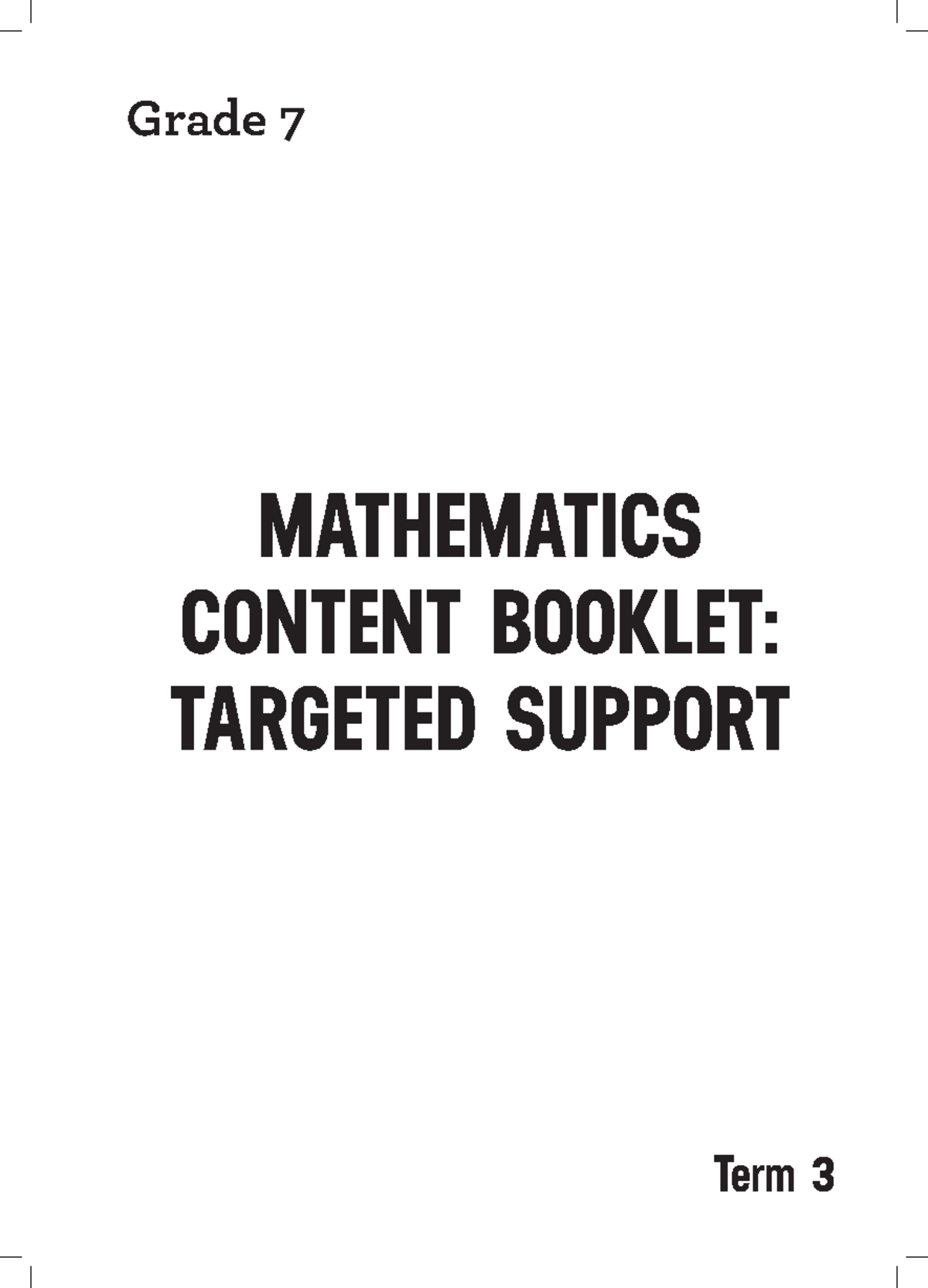 Gr 7 term 3 2018 maths content booklet - Term 3 Grade 7 MATHEMATICS ...