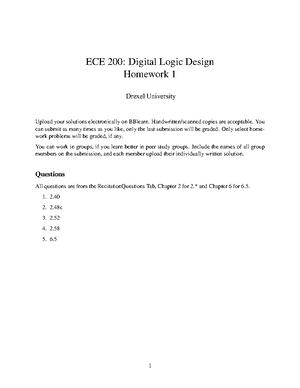 ECE200-Week 4 Recitation Ans - Contents 1 Problem 1 - 2 1 Solution 2 ...