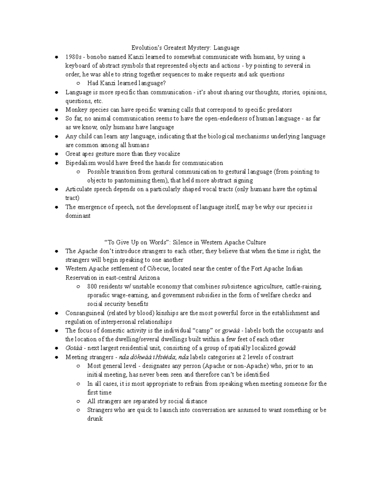 Notes on Communicating - Evolution’s Greatest Mystery: Language 1980s ...