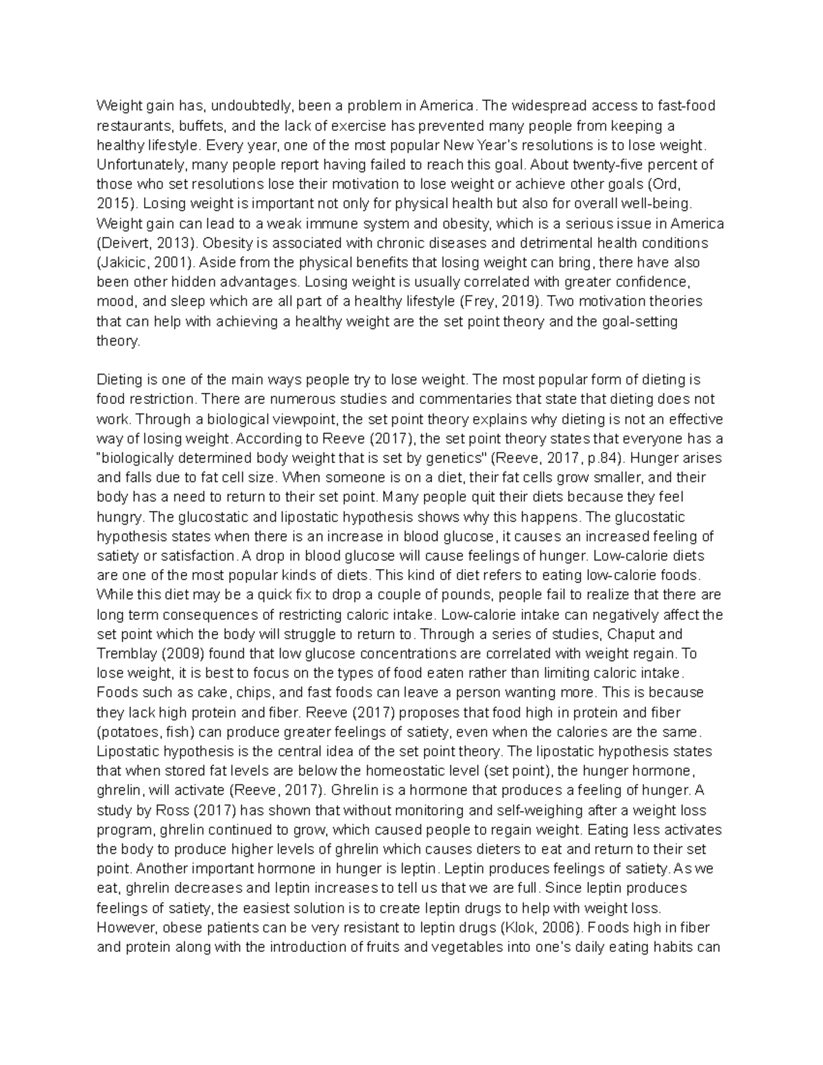 Why Dieting Is Not the Best Way Argumentative Essay - Weight gain has ...