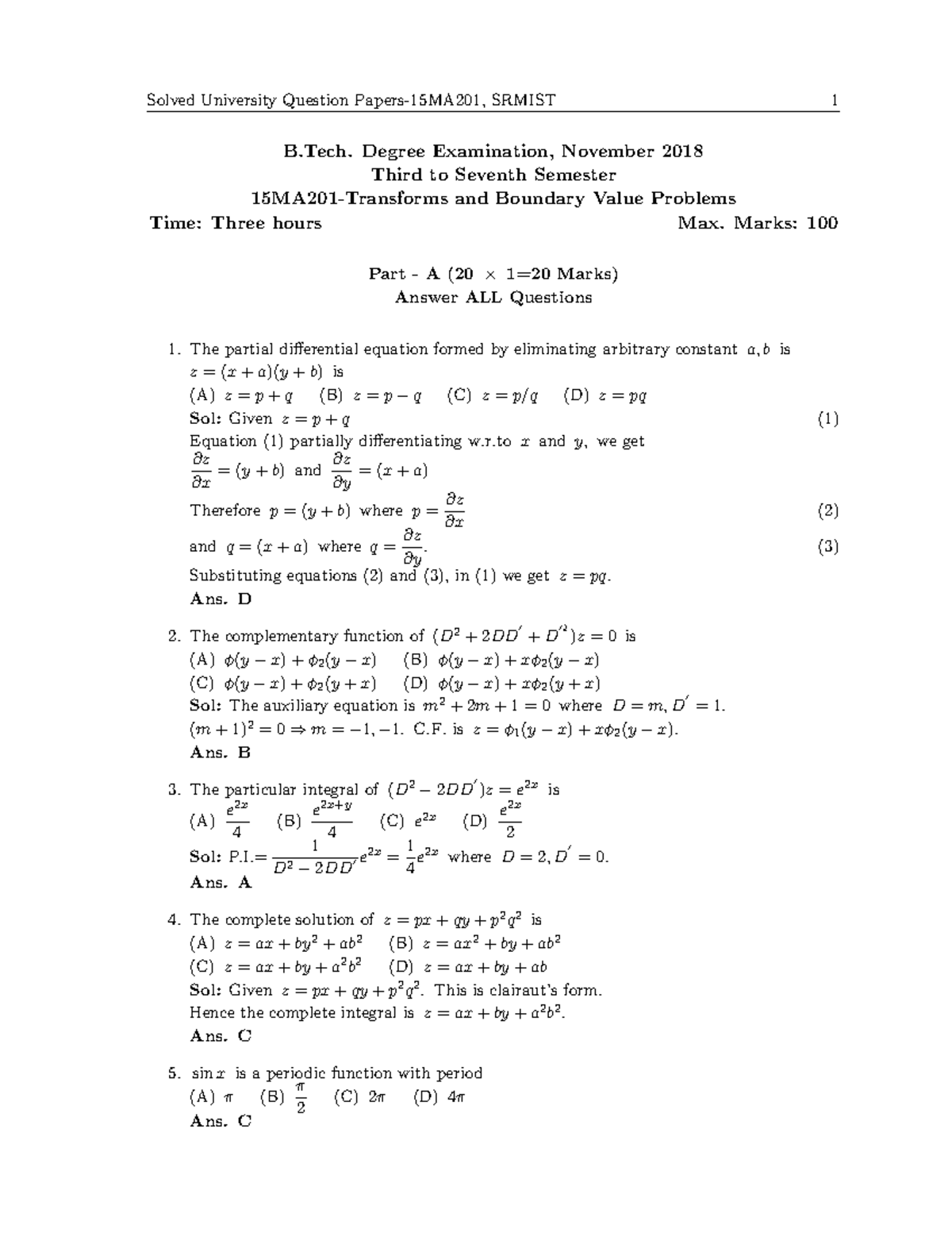 CT III - CT-3 EXAM PAPER WITH ANSWERS - Solved University Question ...