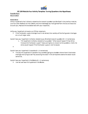 PSY 201 Module 7 critique - Danielis Baez PSY 201 Module 7 Critique ...