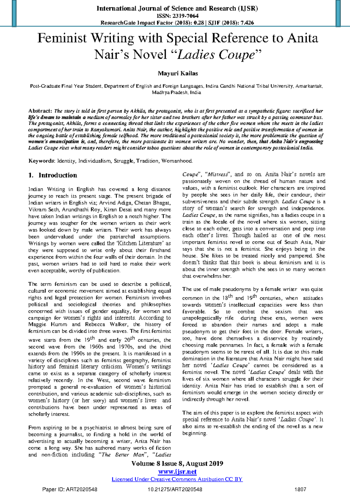 ART2020548 - It's lecture notes - ISSN: 2319- ResearchGate Impact ...