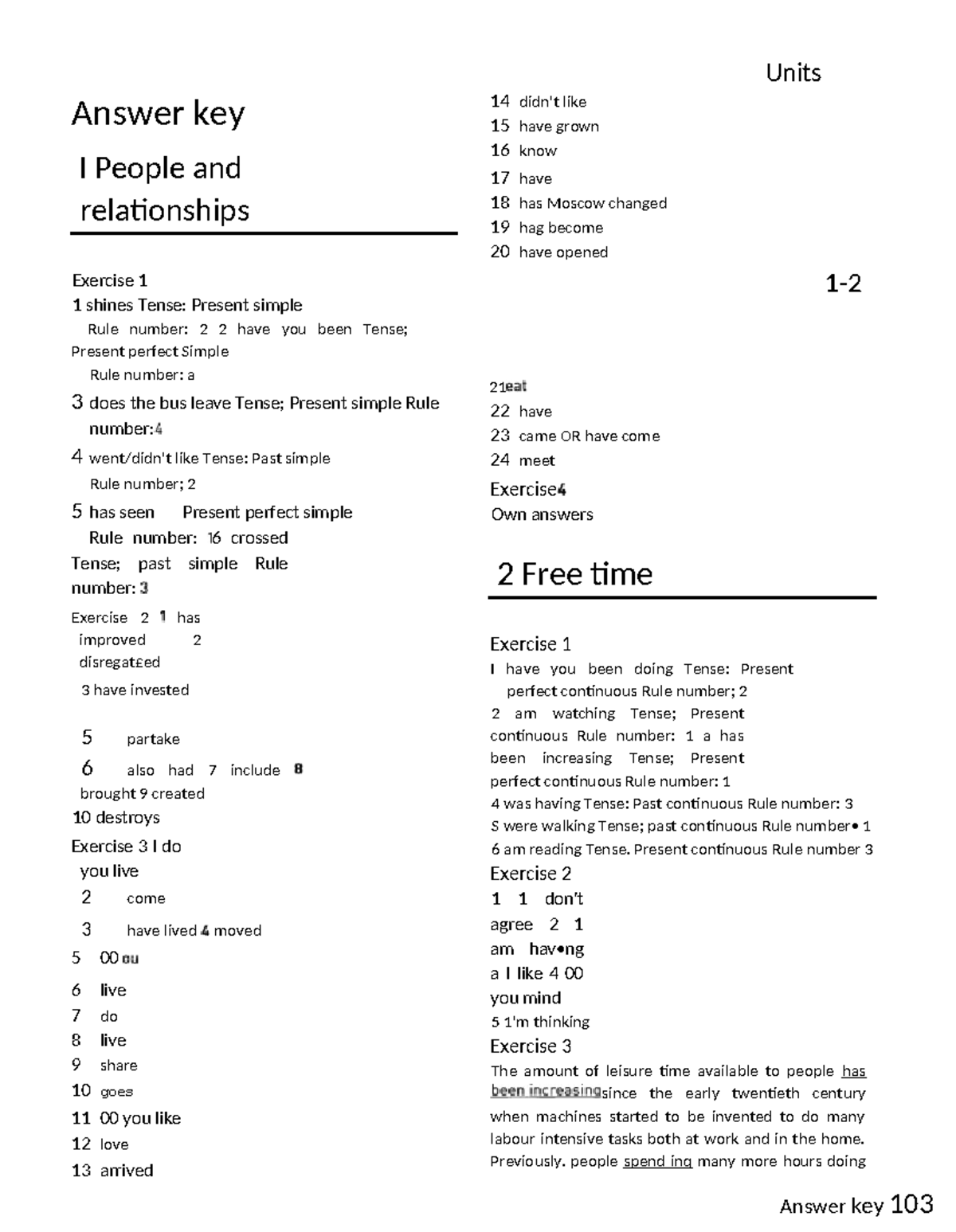 Collins - Grammar for Ielts KEYS - Units Answer key I People and relationships Exercise 1 1 ...