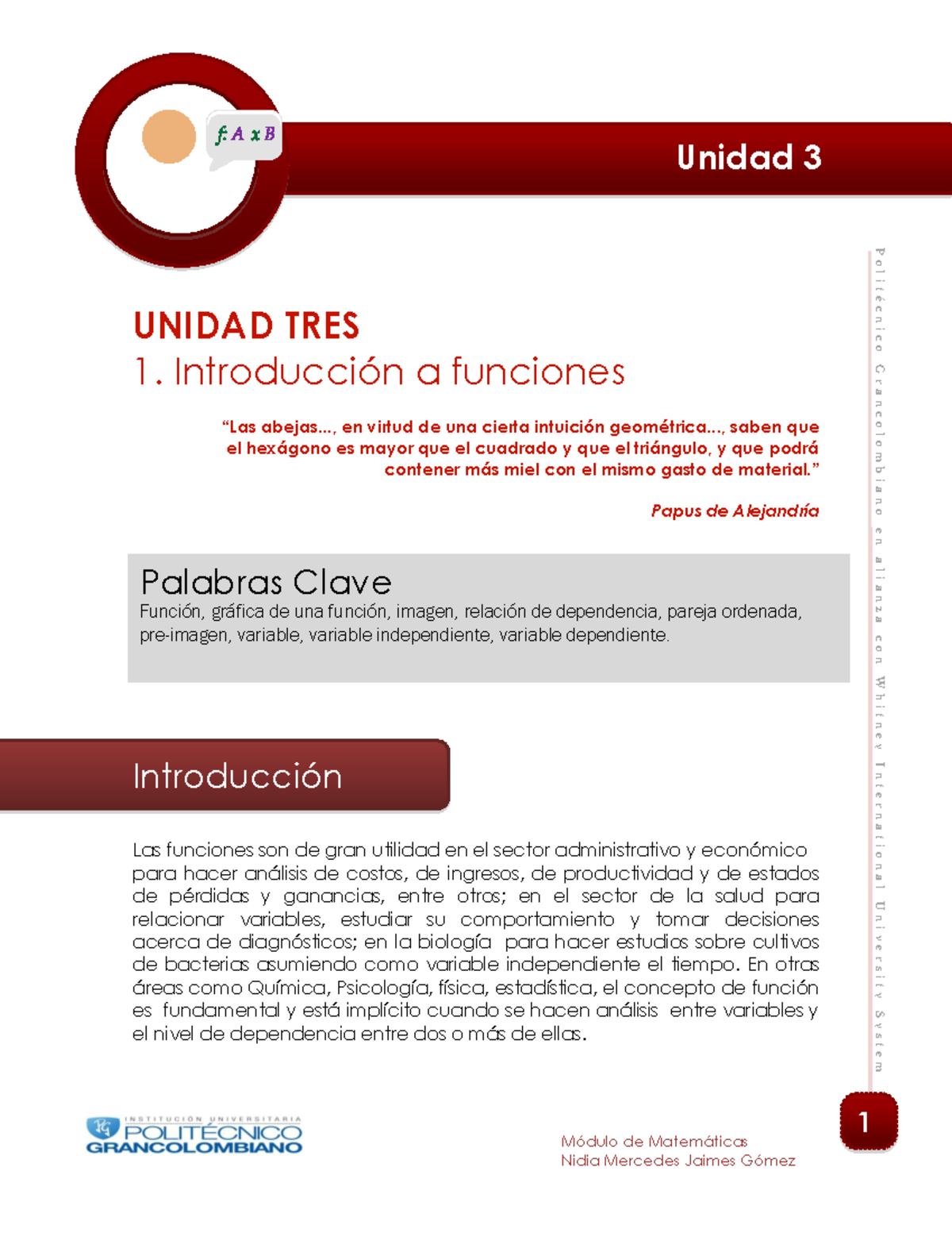 Introducción a las funciones generalidades aplicaciones - 1 P o l i t é ...