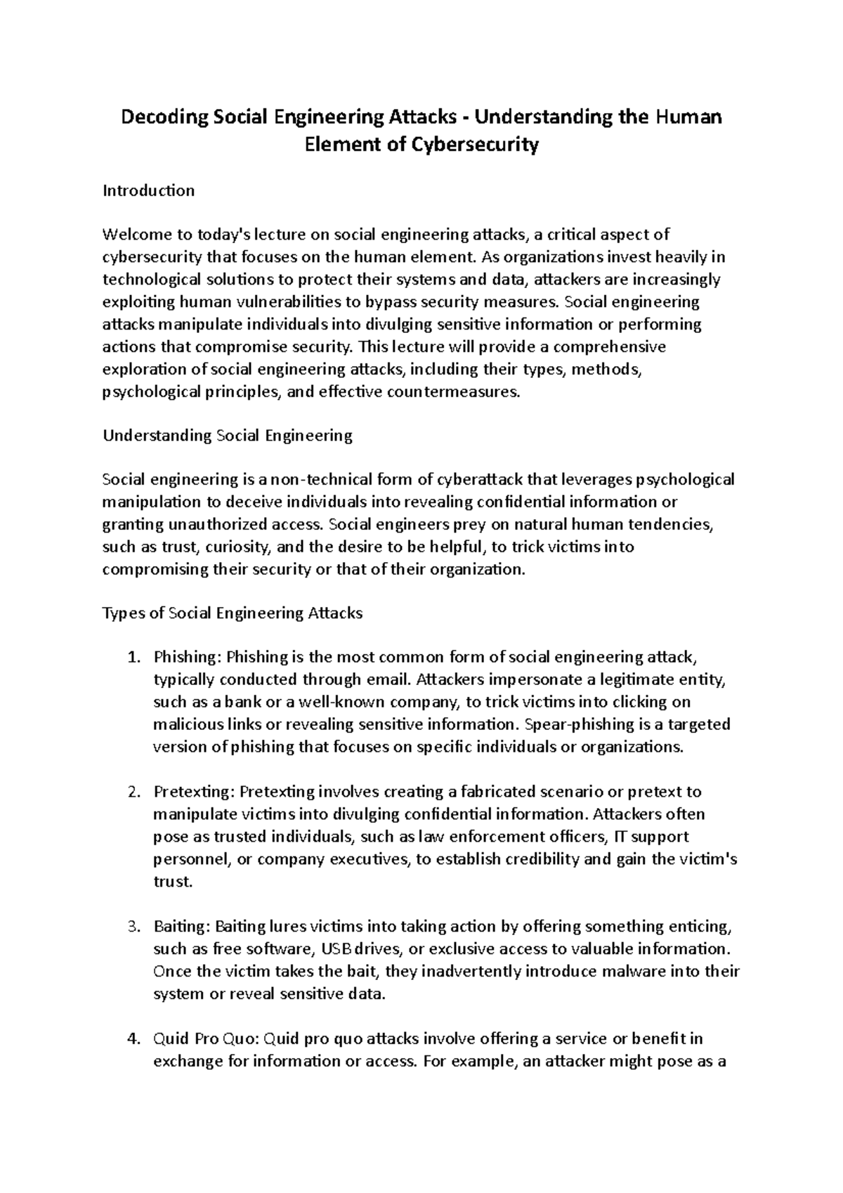 Decoding Social Engineering Attacks - Understanding the Human Element of Cybersecurity ...