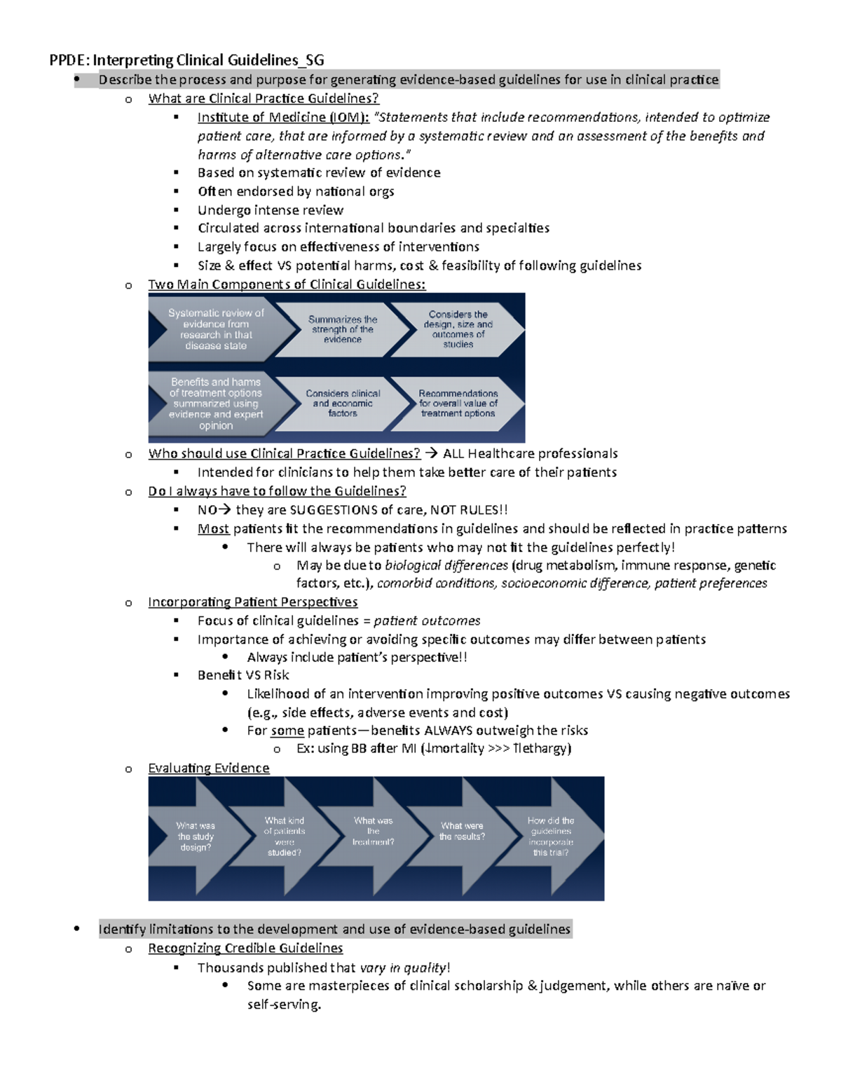 PPDE-Interpreting Clinical Guidelines SG - PPDE: Interpreting Clinical ...