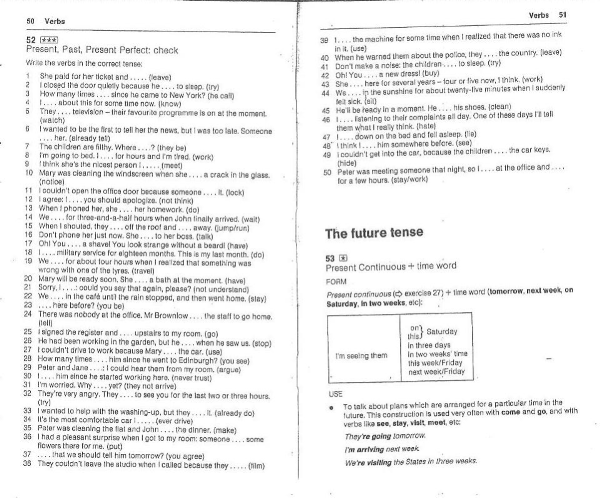 Tenses - Angielski - materiały do ćwiczeń - Verbs 51 50 Verbs 52 39 1 ...