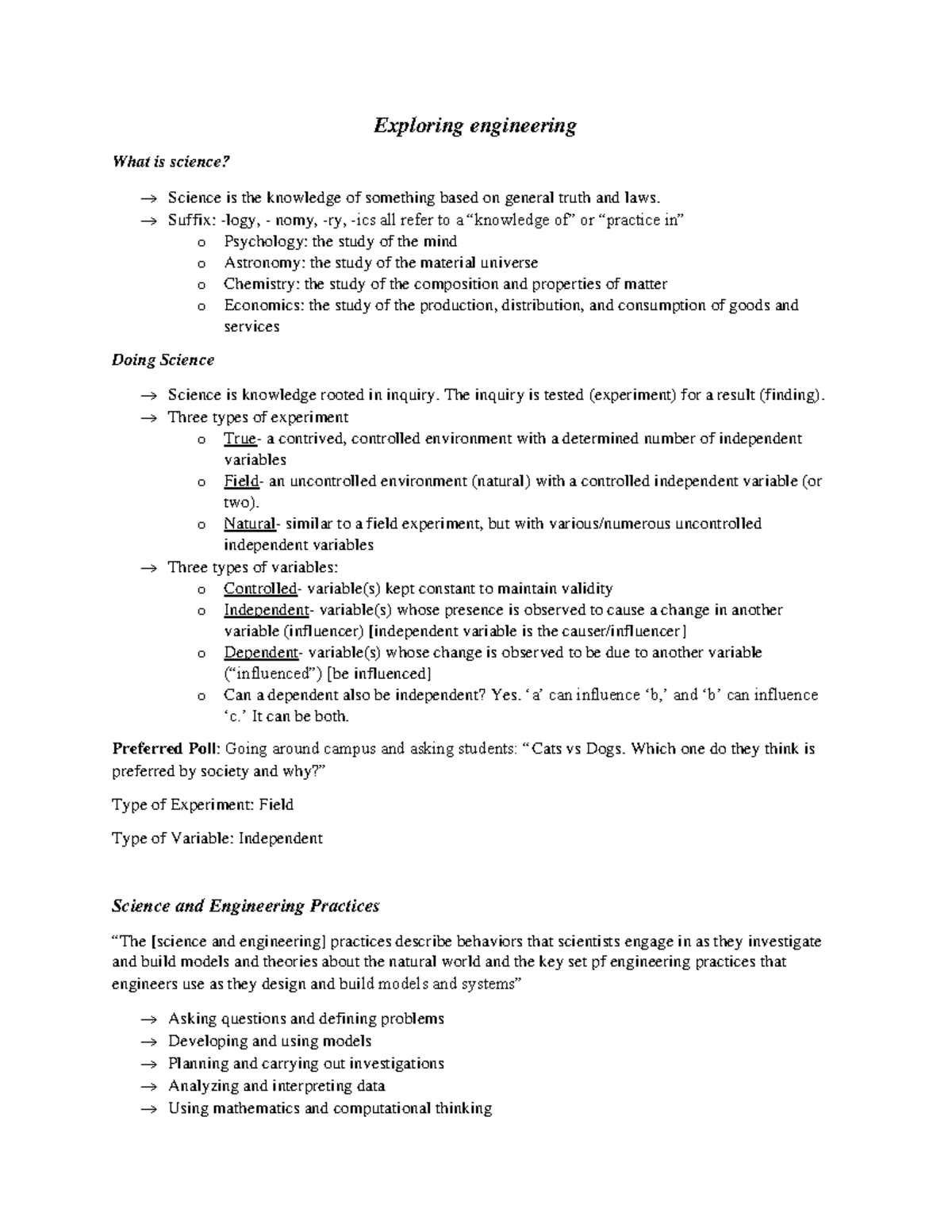 Exploring Engineering notes TED/STEM2800 - Exploring engineering What ...
