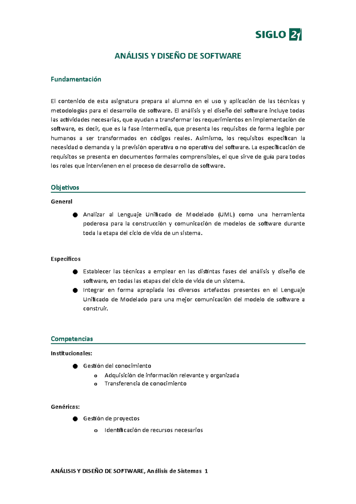 Análisis Y Diseño DE Software - INF390 26-03-2023 - ANÁLISIS Y DISEÑO ...