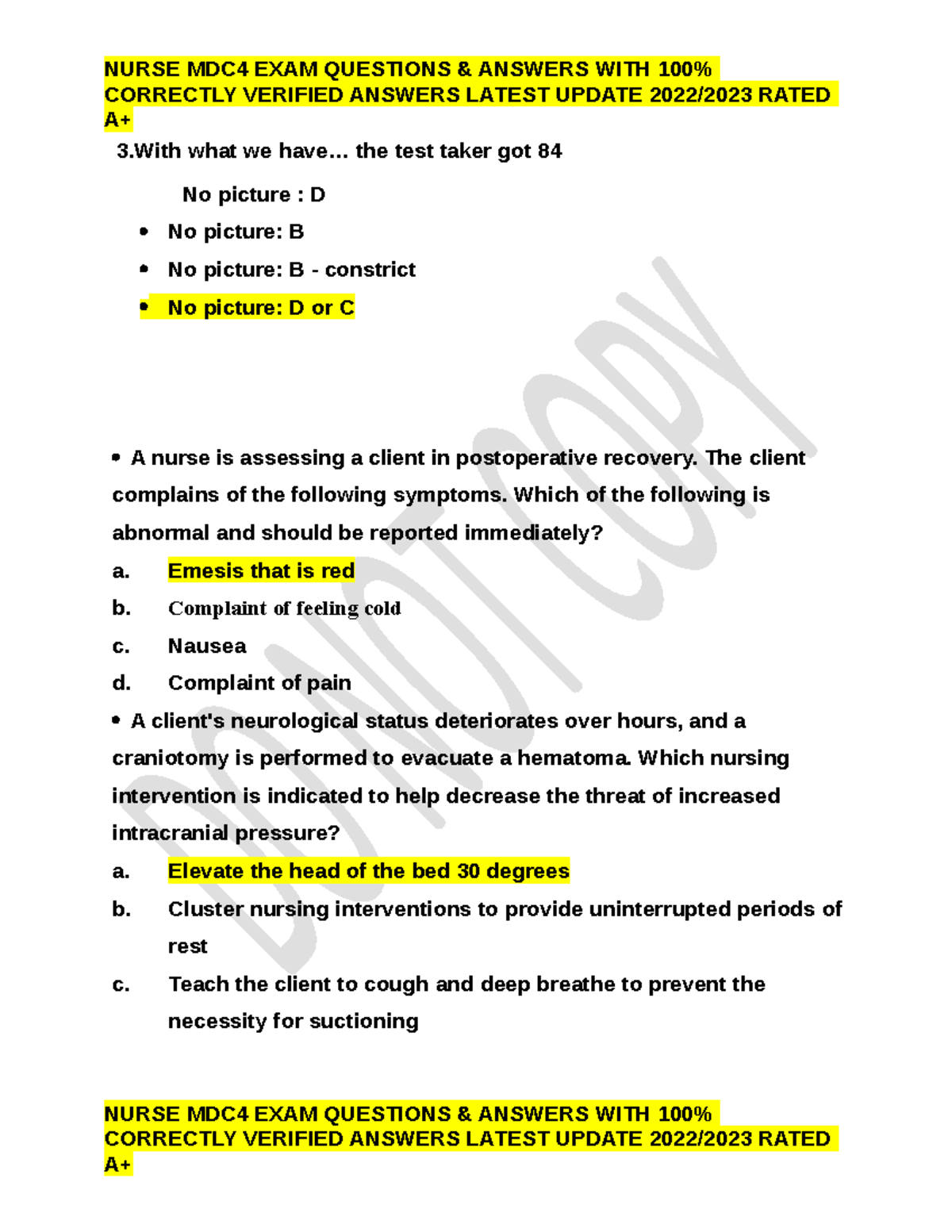 MDC4 exam 1 copy.docx - MDC4 exam 1 copy.docx - CORRECTLY VERIFIED ...