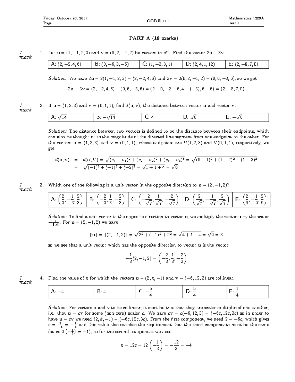 1229Af17t1v1 sol - Test - Friday, October 20, 2017 Page 1 CODE 111 ...