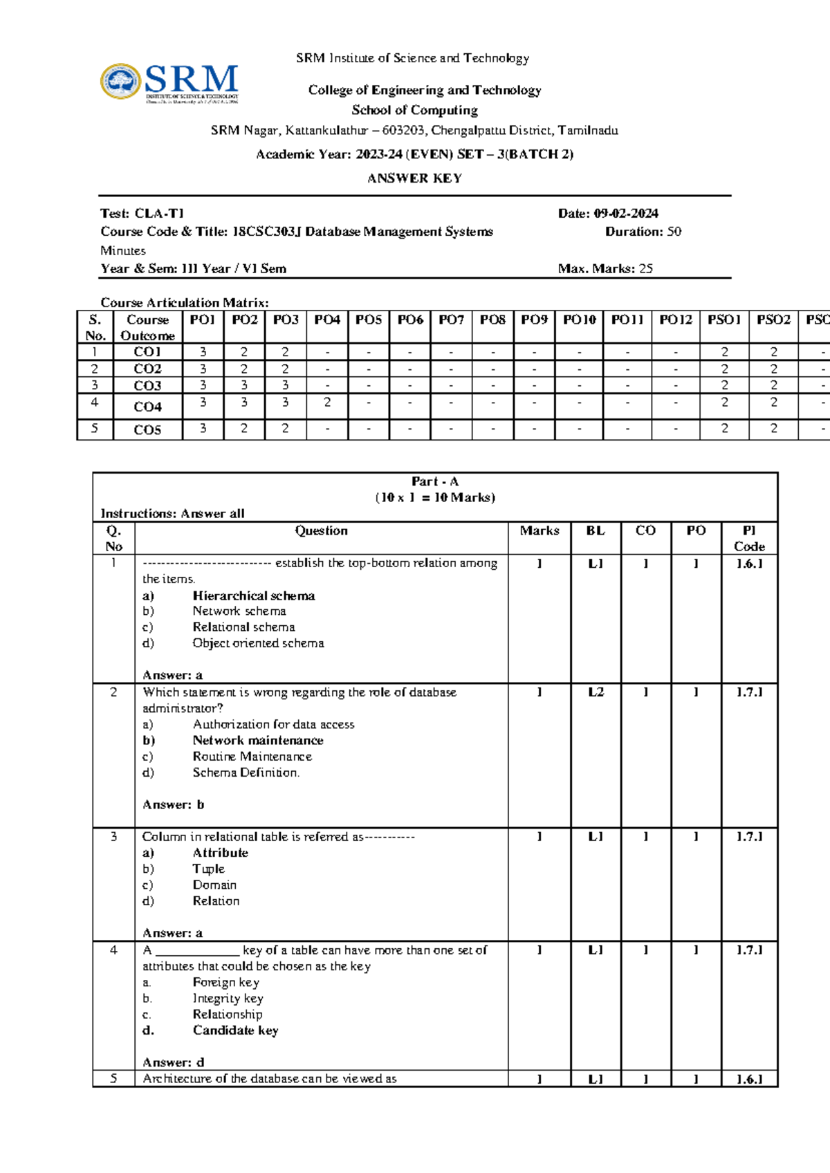 Batch 2 set3 - Hey - SRM Institute of Science and Technology College of Engineering and ...