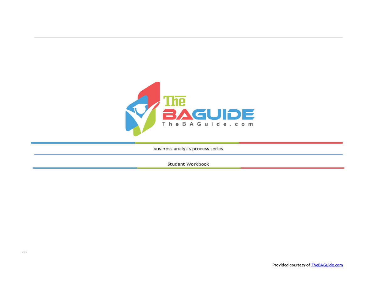 The BAGuide Identify Workbook - ####### v1. business analysis process ...