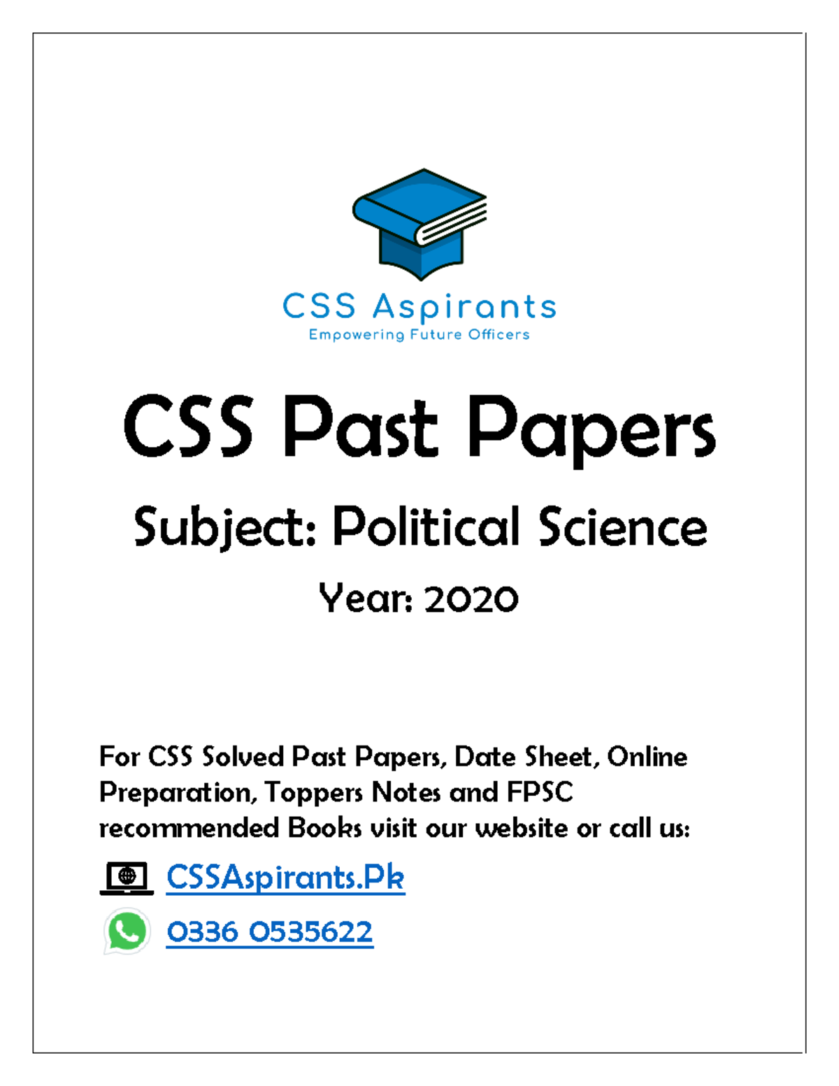 Political-Science-2020 - CSS Past Papers Subject: Political Science ...