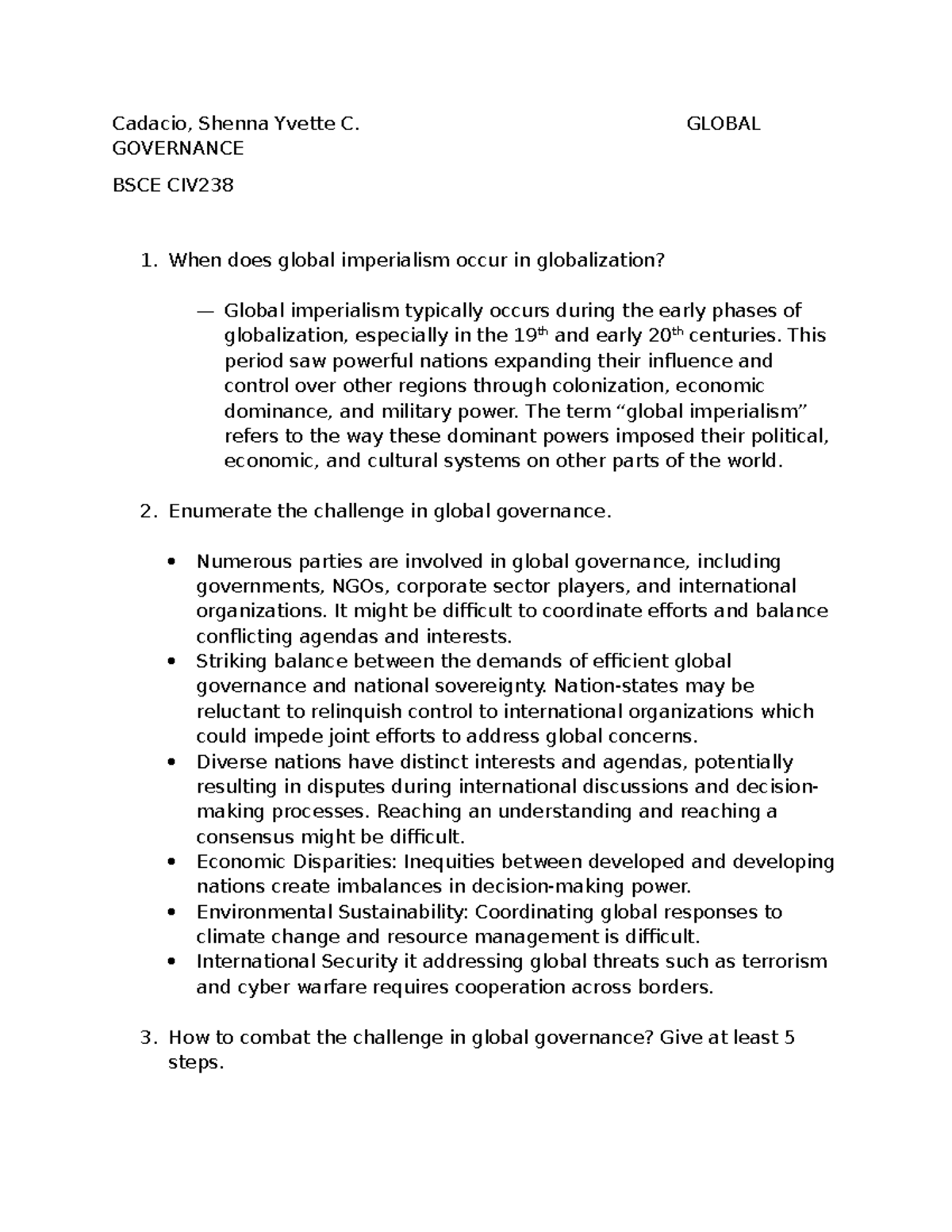 Global Governance Activity - Cadacio, Shenna Yvette C. GLOBAL ...