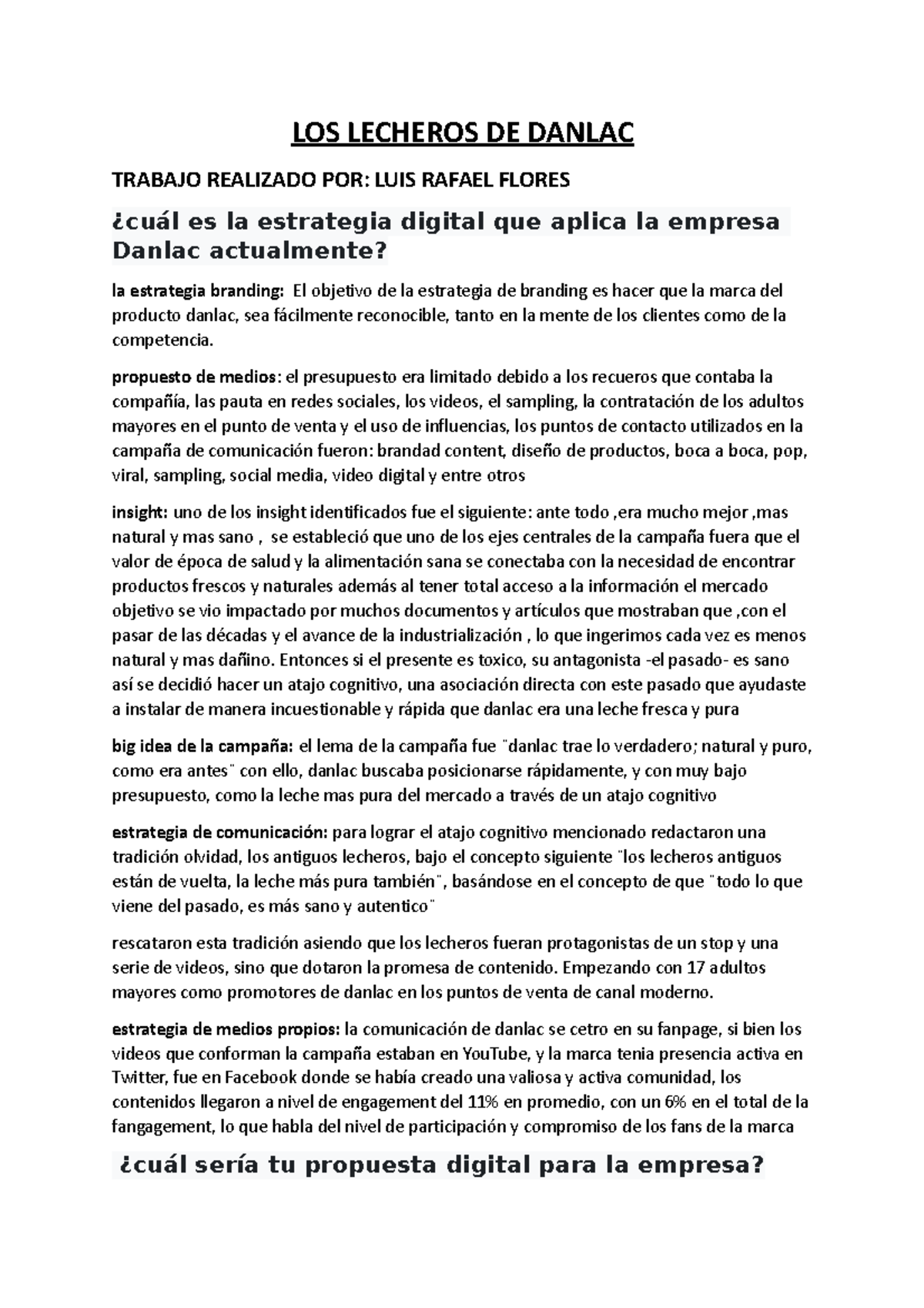 Los lecheros de danlac 1 - LOS LECHEROS DE DANLAC TRABAJO REALIZADO POR ...