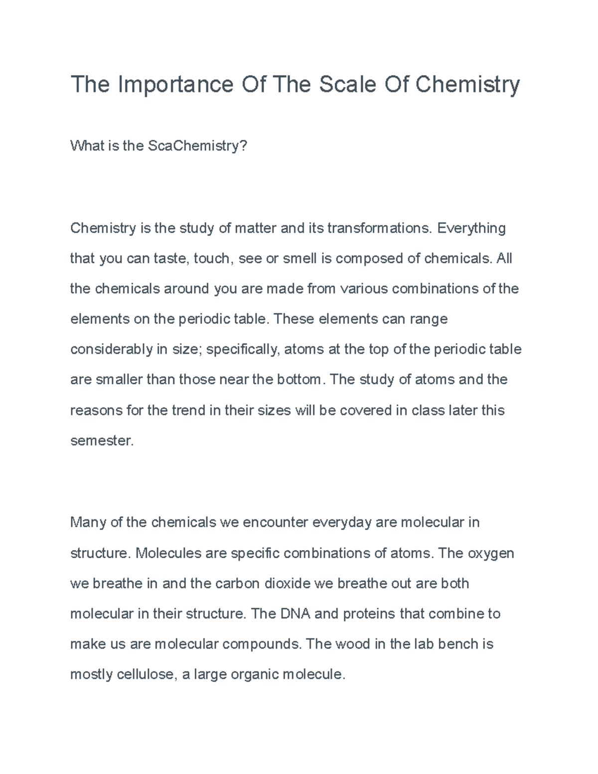The Importance Of The Scale Of Chemistry - Everything that you can ...