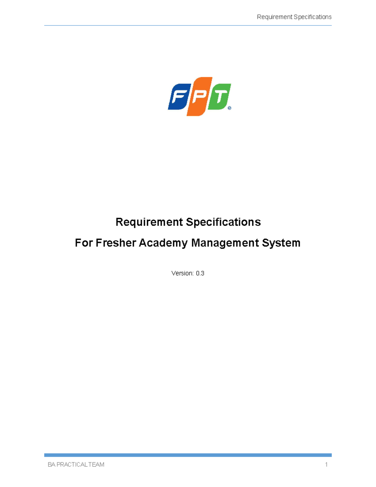 FAMS Practical BA 2 Requirement-Specifications - Requirement ...