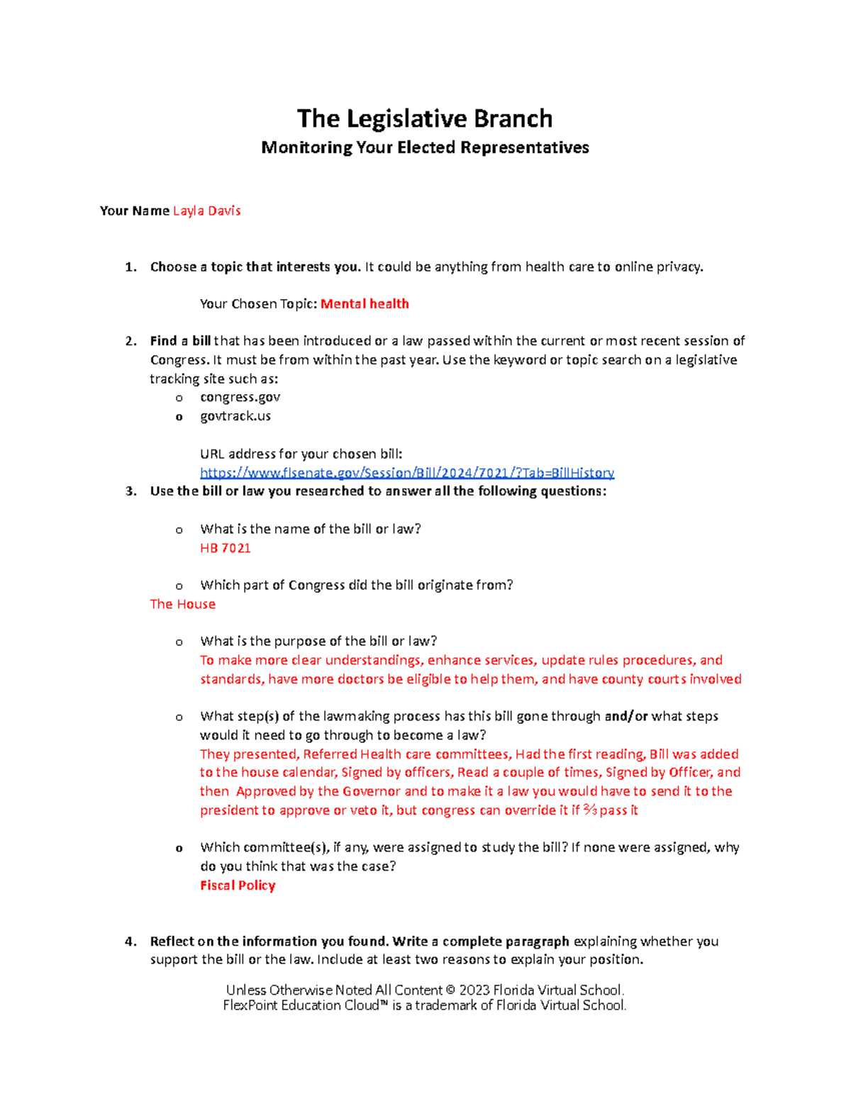 The legislative branch assignment template - The Legislative Branch ...