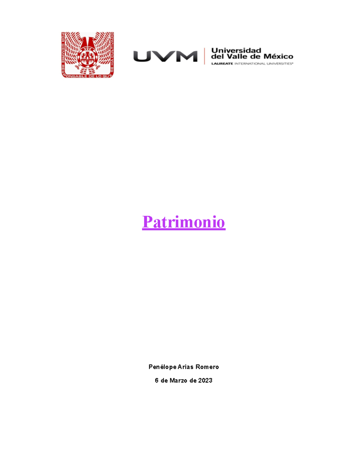ACT #1 PAR - ACT 1 - Teoría del derecho - Patrimonio Penélope Arias ...