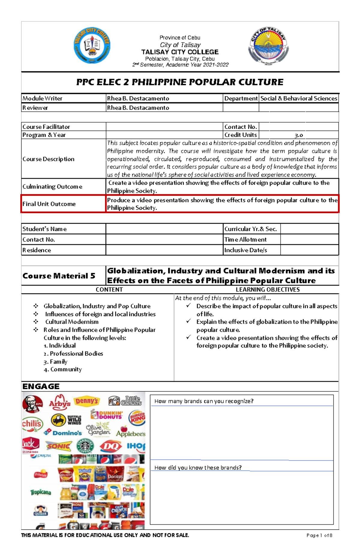 CM5 PPC ELEC - lecture notes CM5 for PPC. - Province of Cebu City of ...