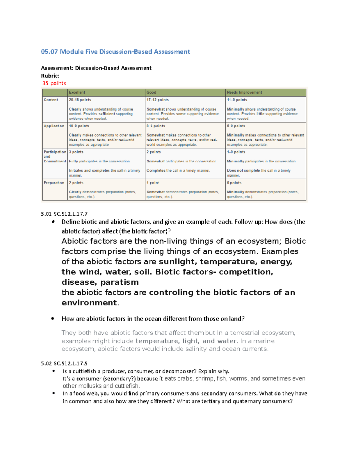 05Marine+Science+DBA - 05 Module Five Discussion-Based Assessment Assessment: Discussion-Based ...