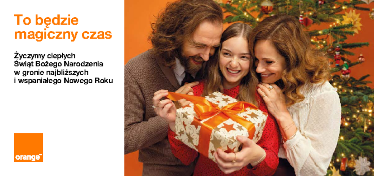 Kartka swiateczna od Orange - To będzie magiczny czas Życzymy ciepłych Świąt Bożego Narodzenia w ...