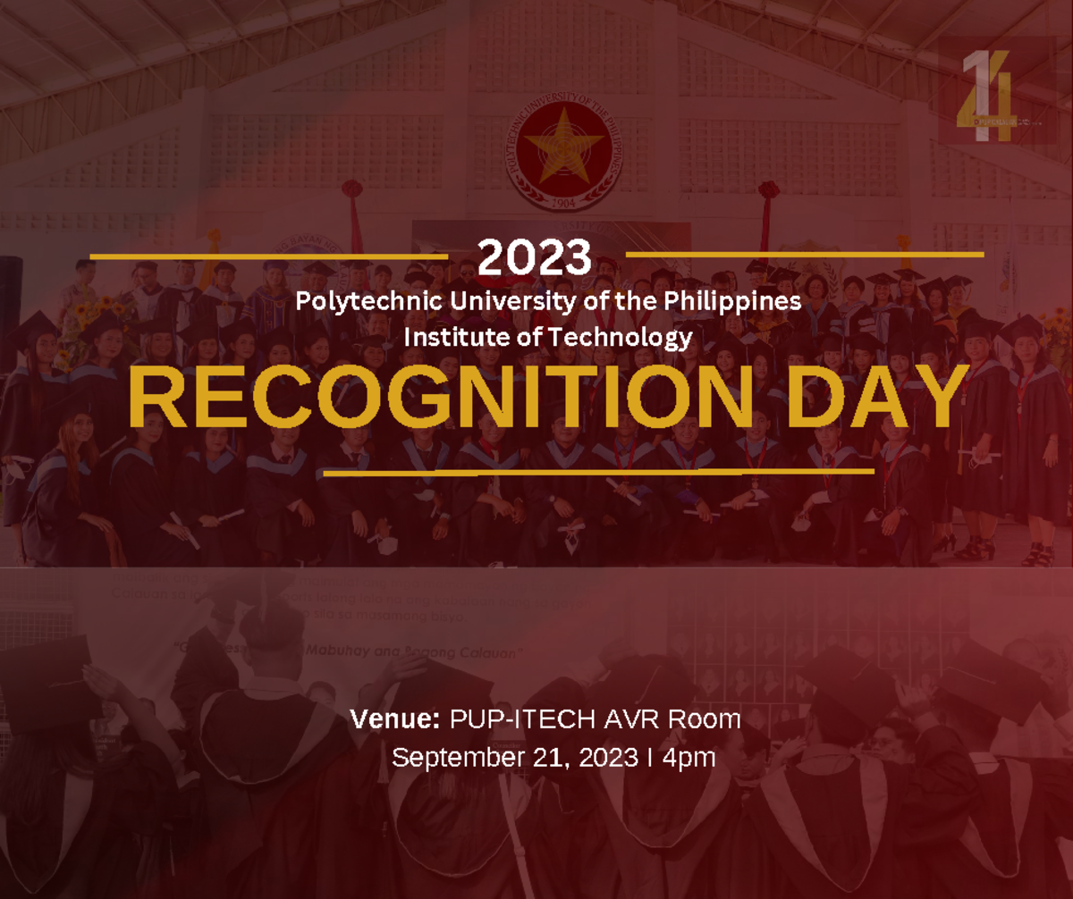 Itech Recognition 2023 Programme - RECOGNITION DAY 2023 Venue: PUP ...
