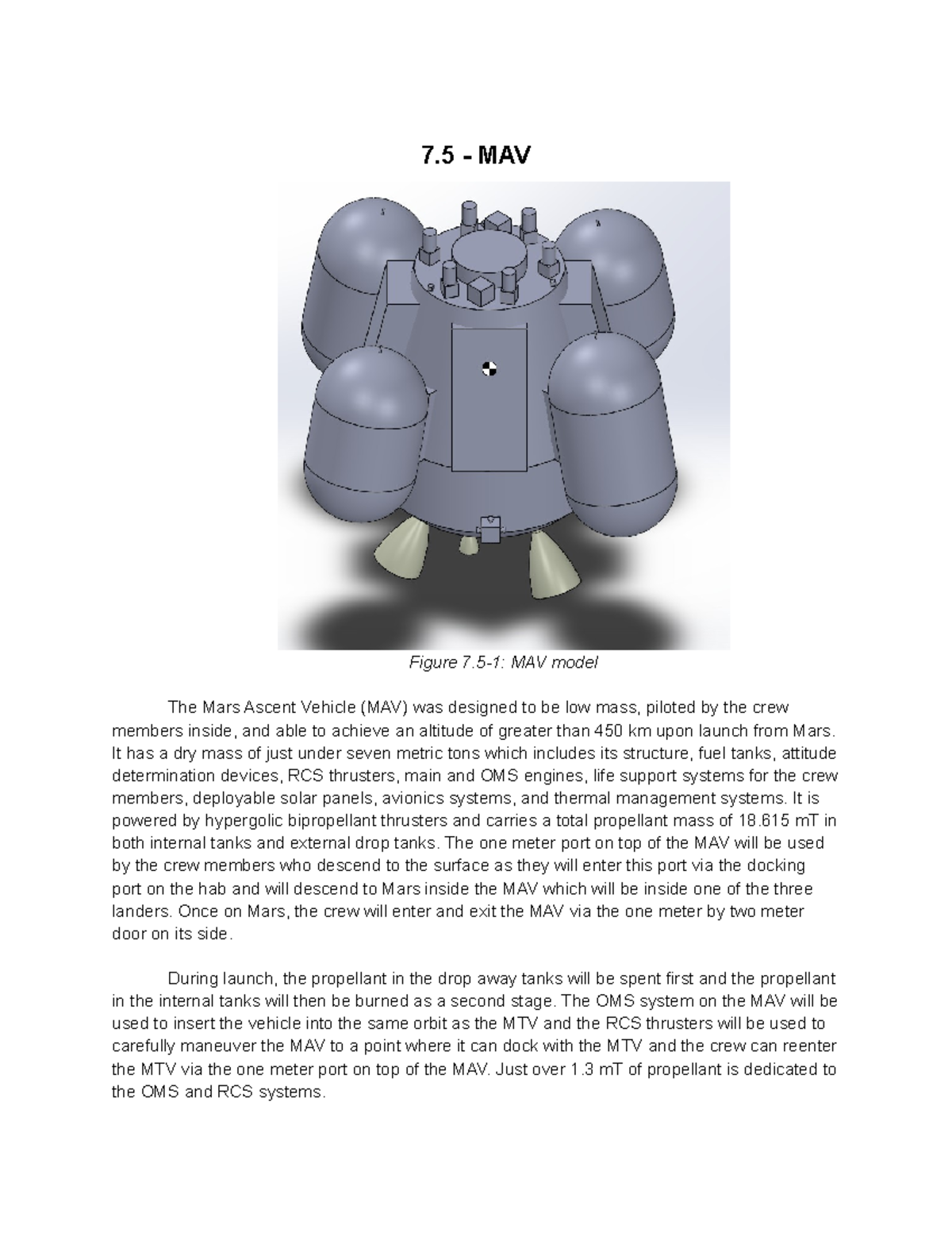 Part 68 - Final Report Part 68 - 7 - MAV Figure 7-1: MAV model The Mars ...