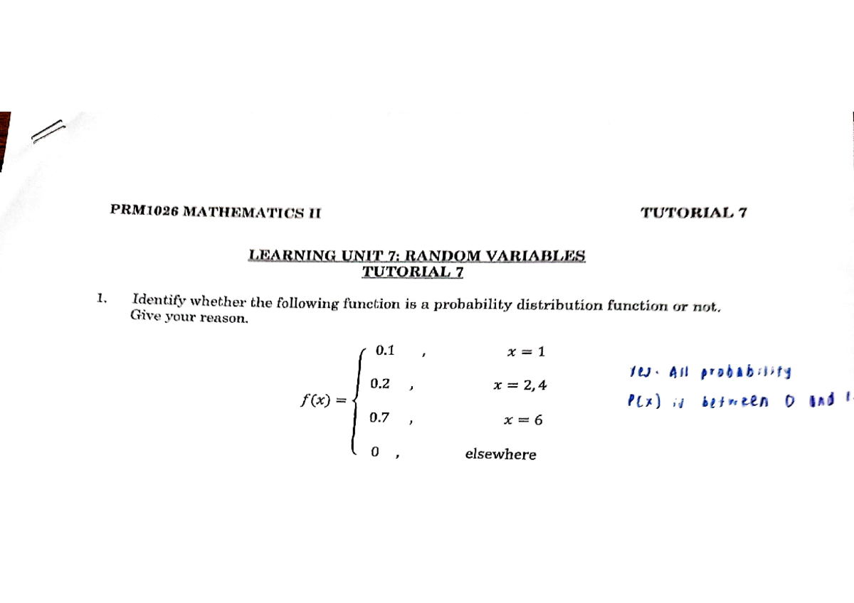 Lu7 maths tuto - tutorial for lu7 - Asasi Sains Hayat - UNIMAS - Studocu