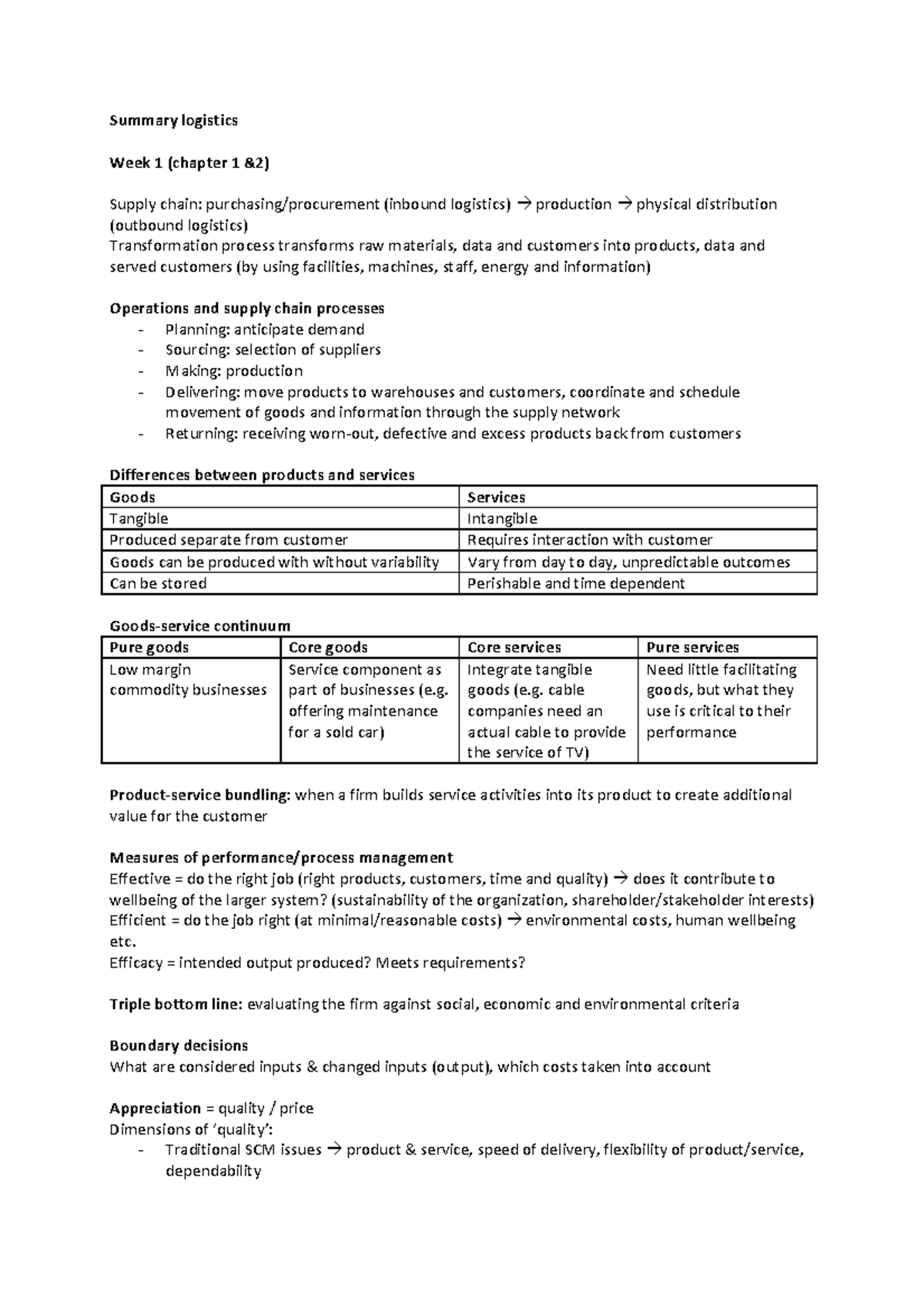 Summary operations and supply chain management the core, f robert ...