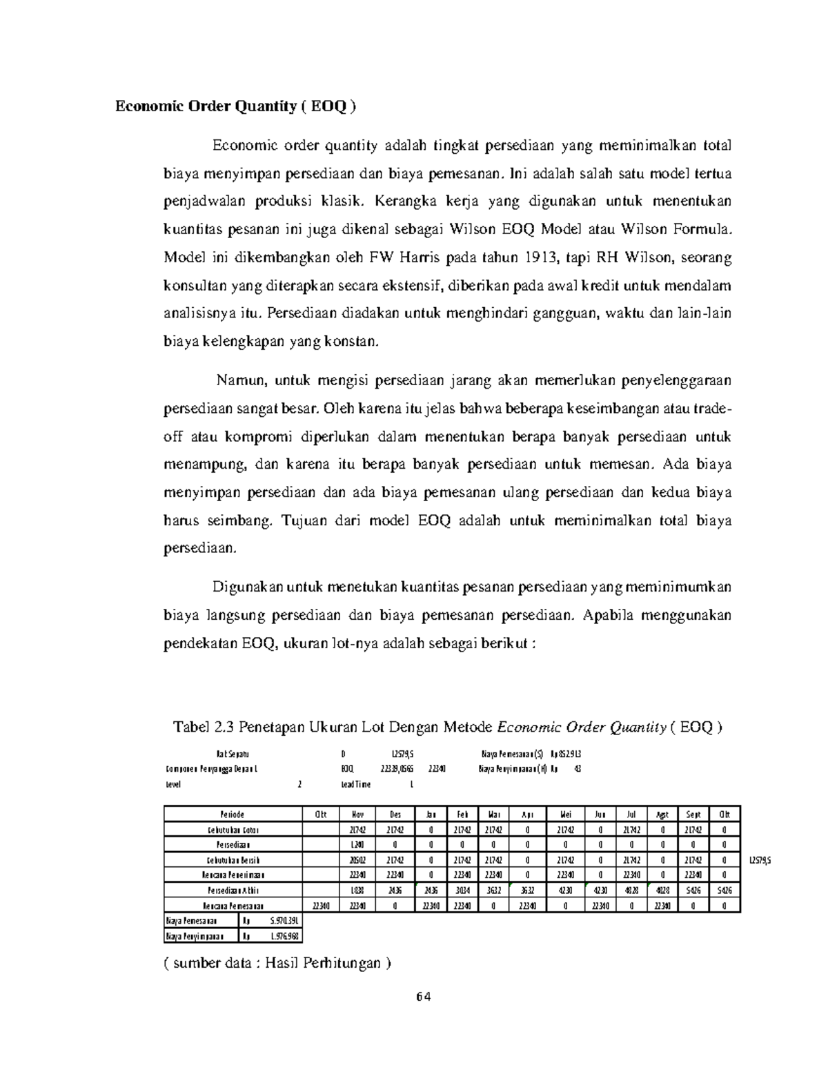 Economic Order Quantity - Ini adalah salah satu model tertua ...