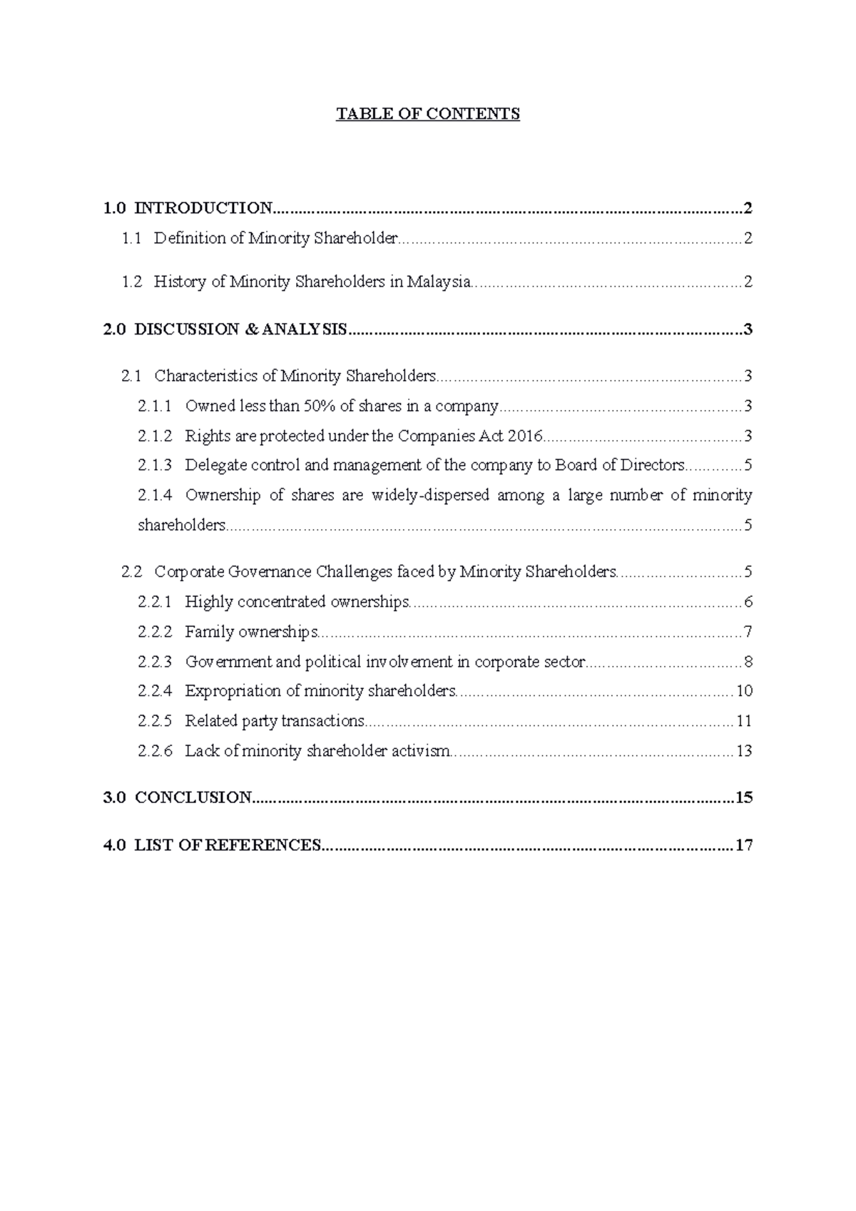CG Report - TABLE OF CONTENTS 1 - Studocu