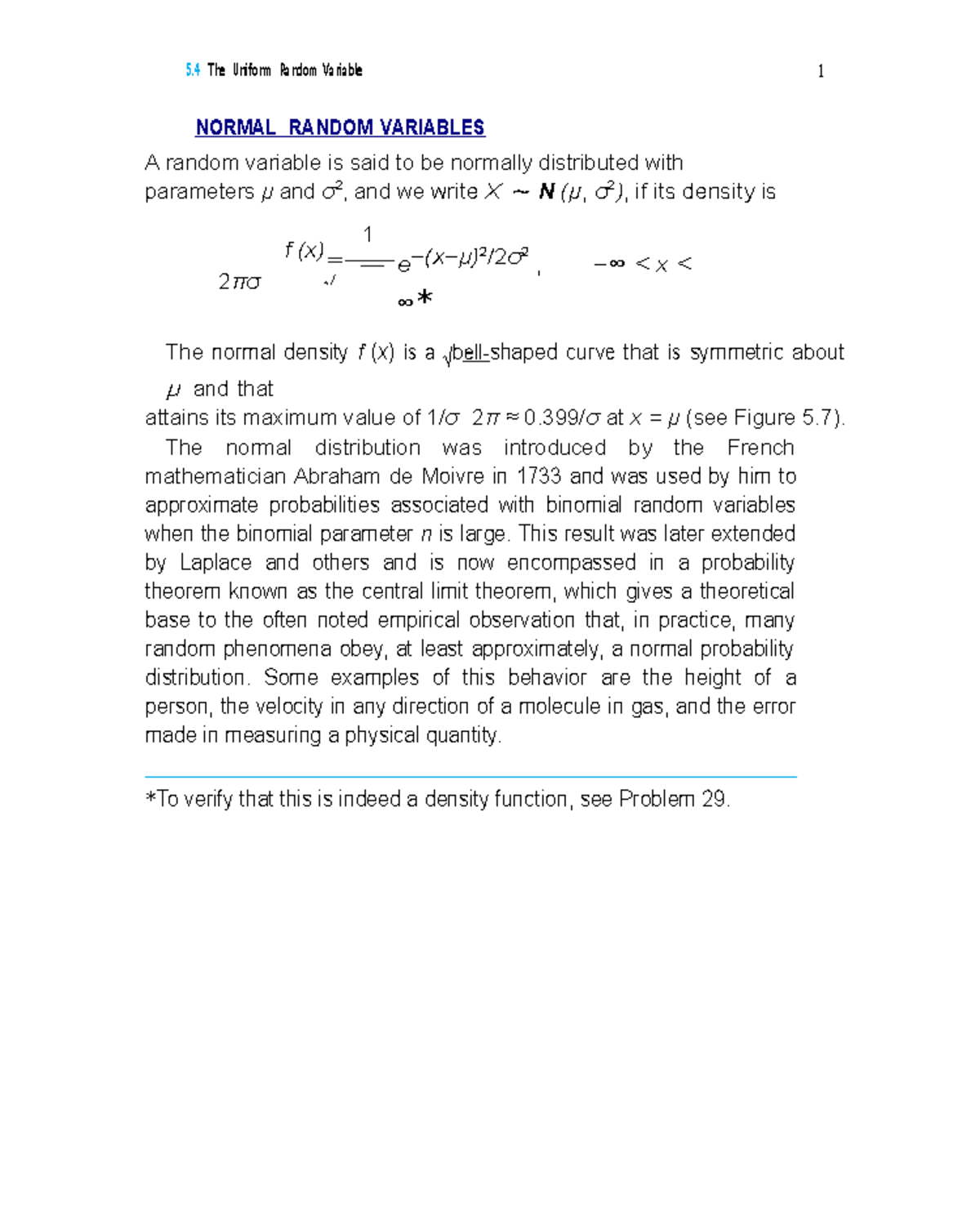 Normal Random Variables Normal Random Variables A Random Variable Is 5728