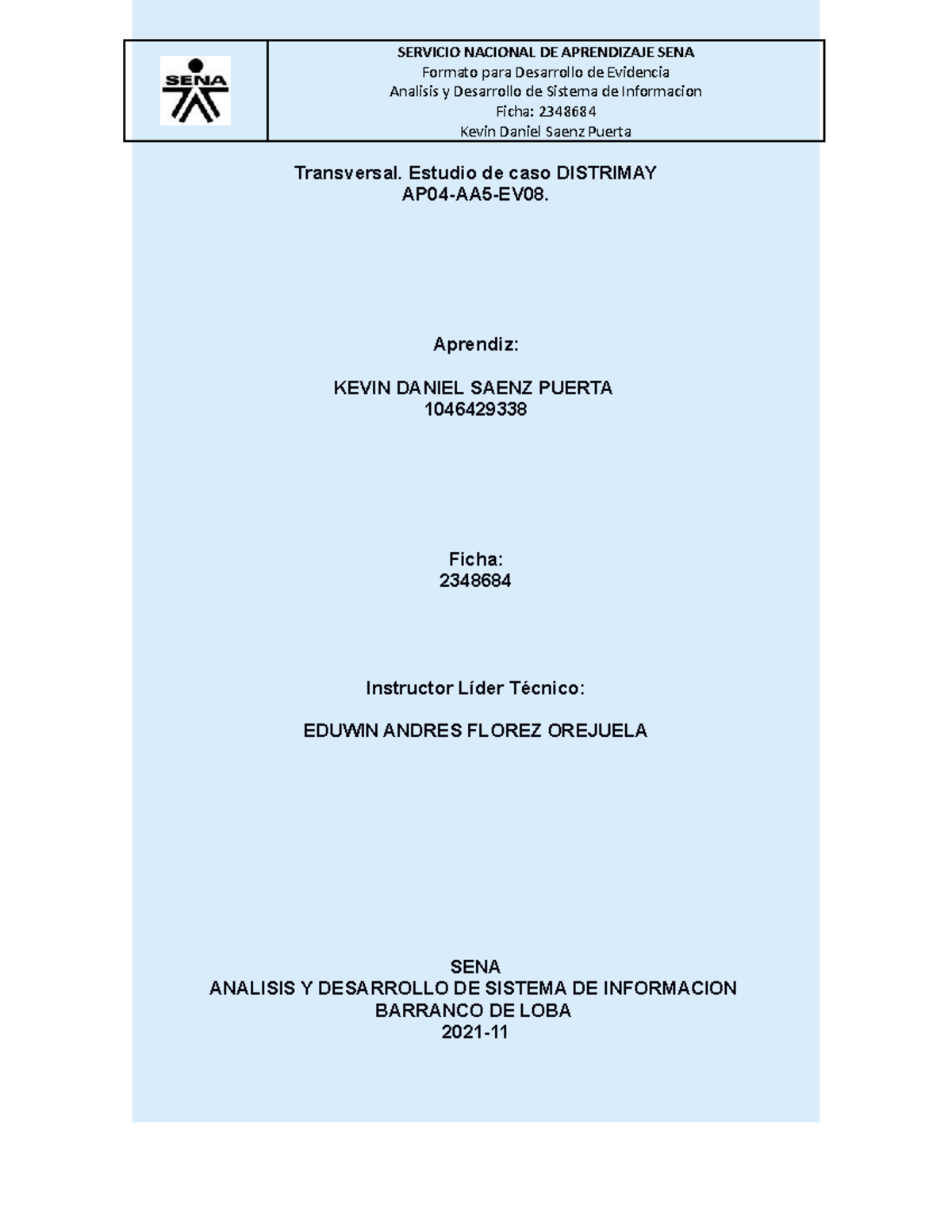 AP04-AA5-EV08-Casonestudion Distrimay - Formato para Desarrollo de Evidencia Analisis y ...