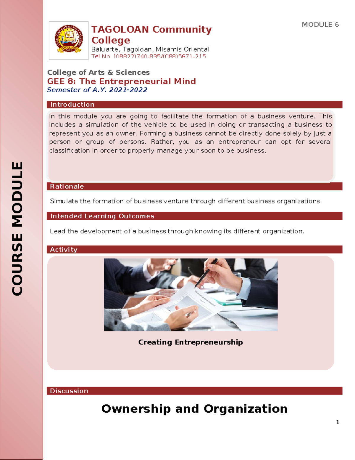 GEE 8 Module 6 - It's all about Pedagogy 8 - COURSE MODULE College of Arts & Sciences GEE 8: The ...