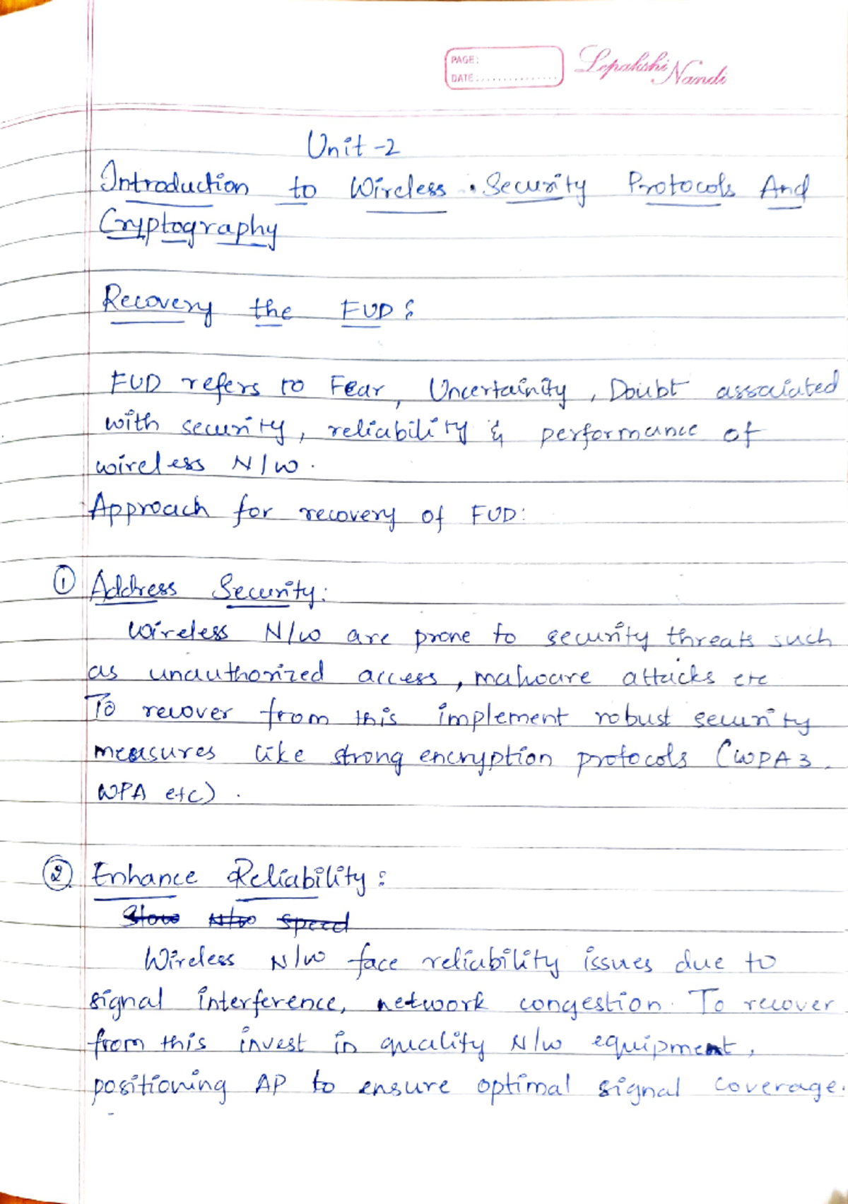 Wns unit 2 - lecture notes on wireless network security ...