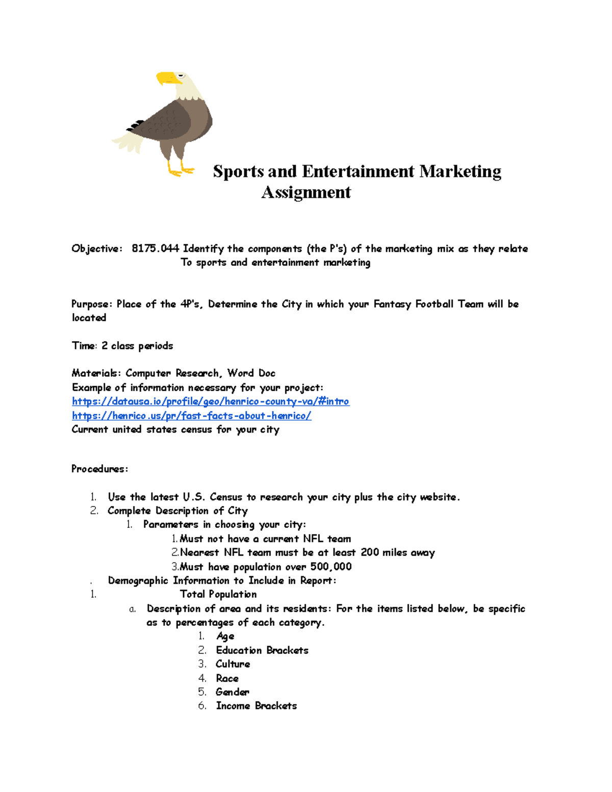 1 NFL City Demographic Research - Sports and Entertainment Marketing ...