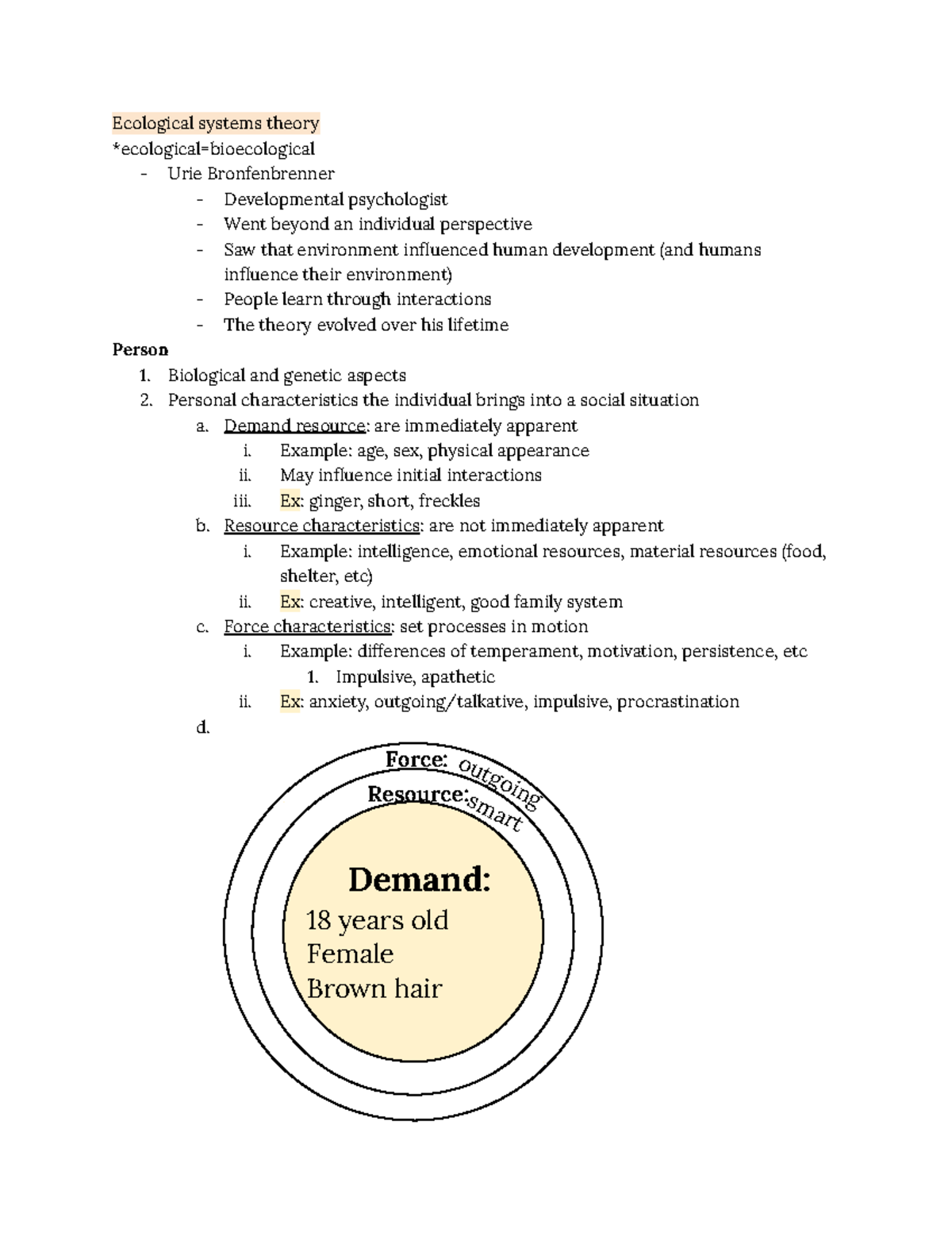 Bioecological Systems Theory - Ecological systems theory *ecological ...