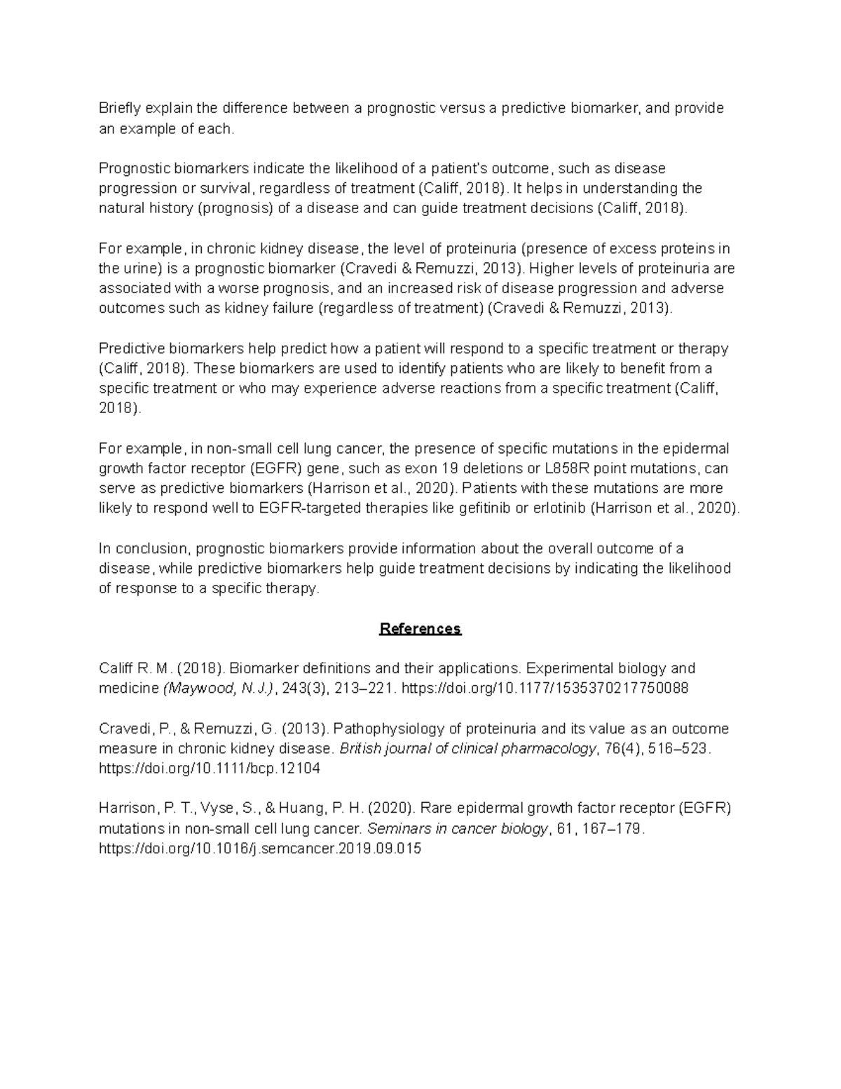 Pathology - test designs - Briefly explain the difference between a ...