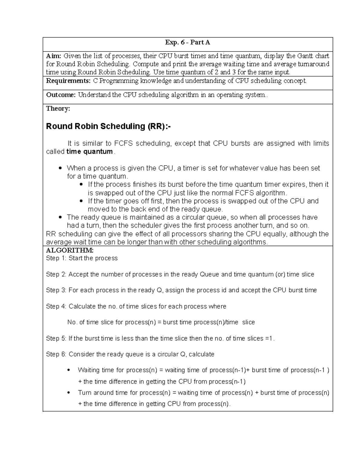 ^ Osexp 6 - OS EXPERIMENT 6 - Exp. 6 - Part A Aim: Given the list of ...