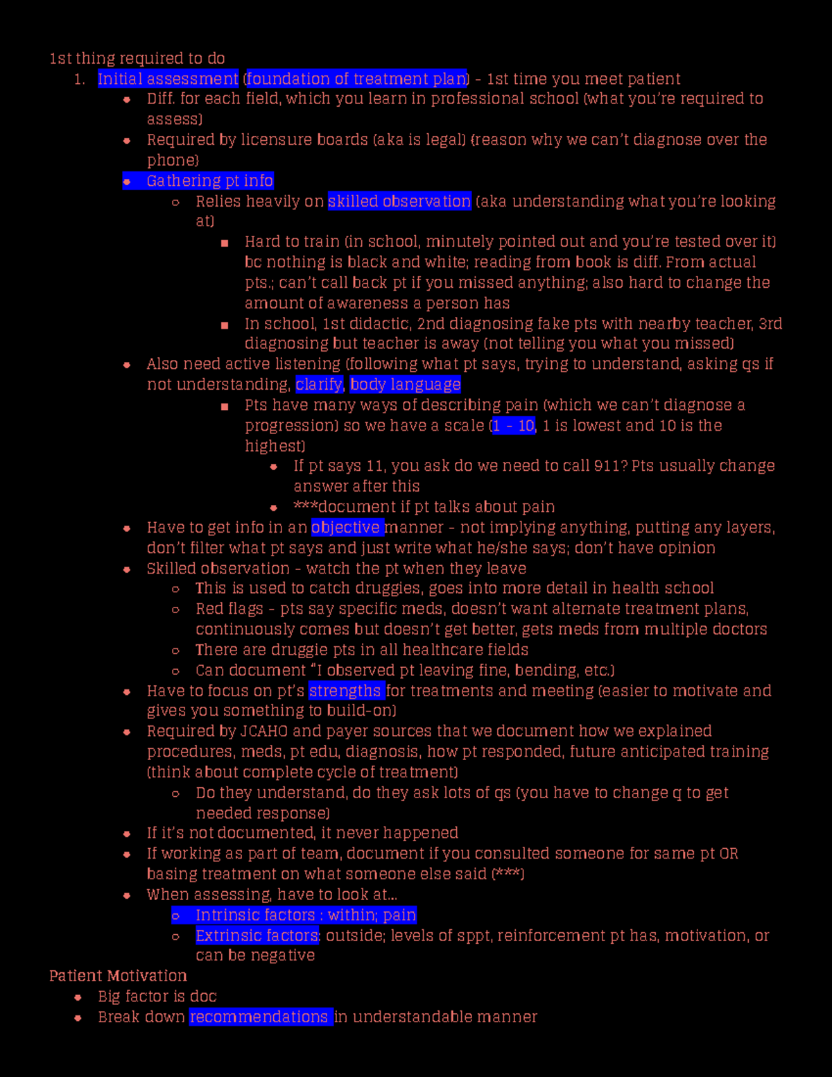 9.18 Lecture Notes - 1st thing required to do 1. Initial assessment ...