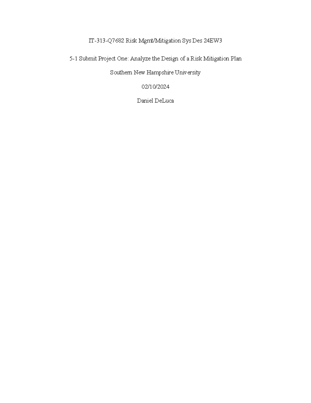 IT-313-Q7682 Risk Mgmt Mitigation Sys Des 24EW3 - IT-313-Q7682 Risk ...