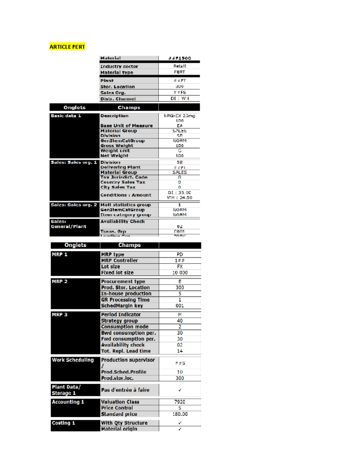 Notes Examen Final SAP - les étapes à suivre pour un exercice sur Sap ...
