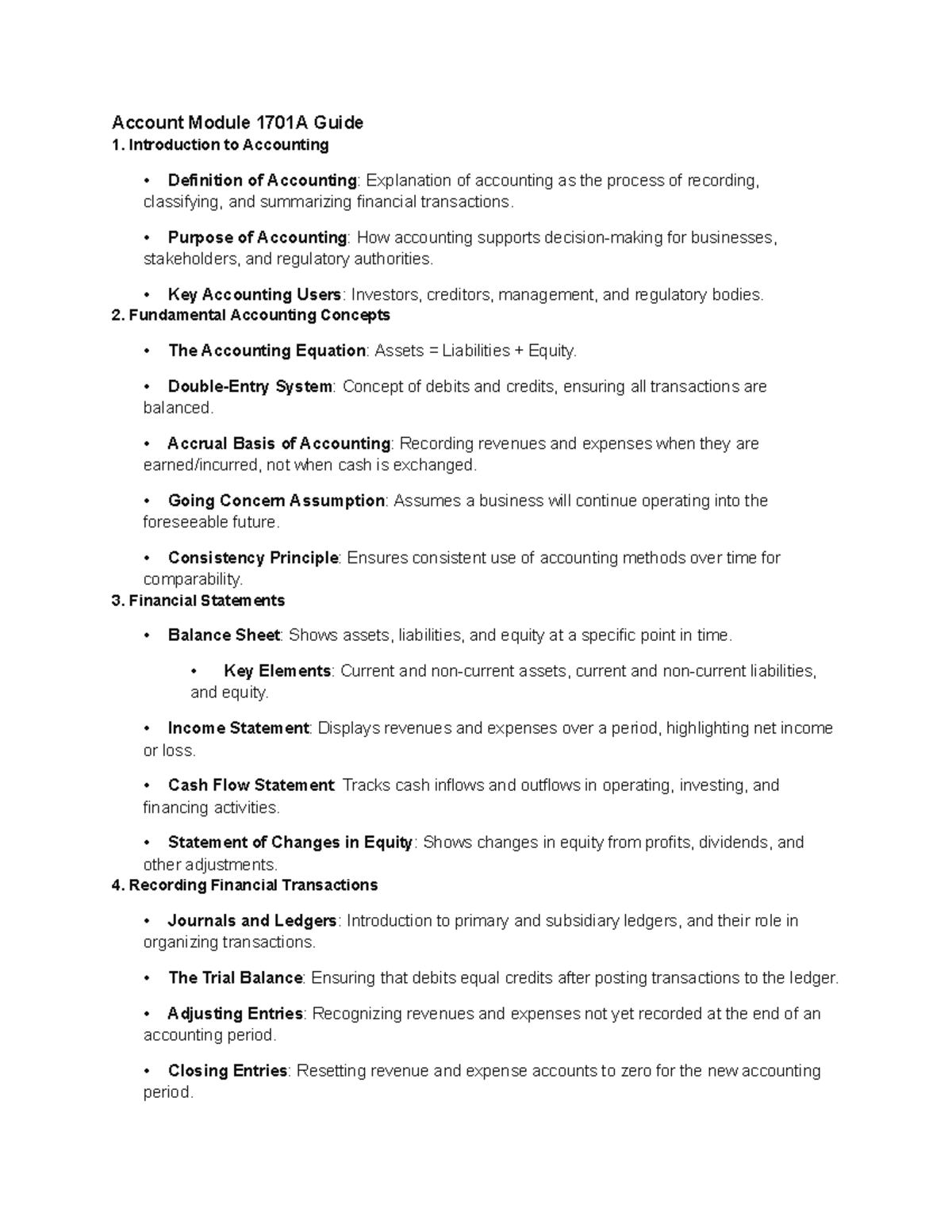 Account Module 1701A Guide - Account Module 1701A Guide Introduction to ...