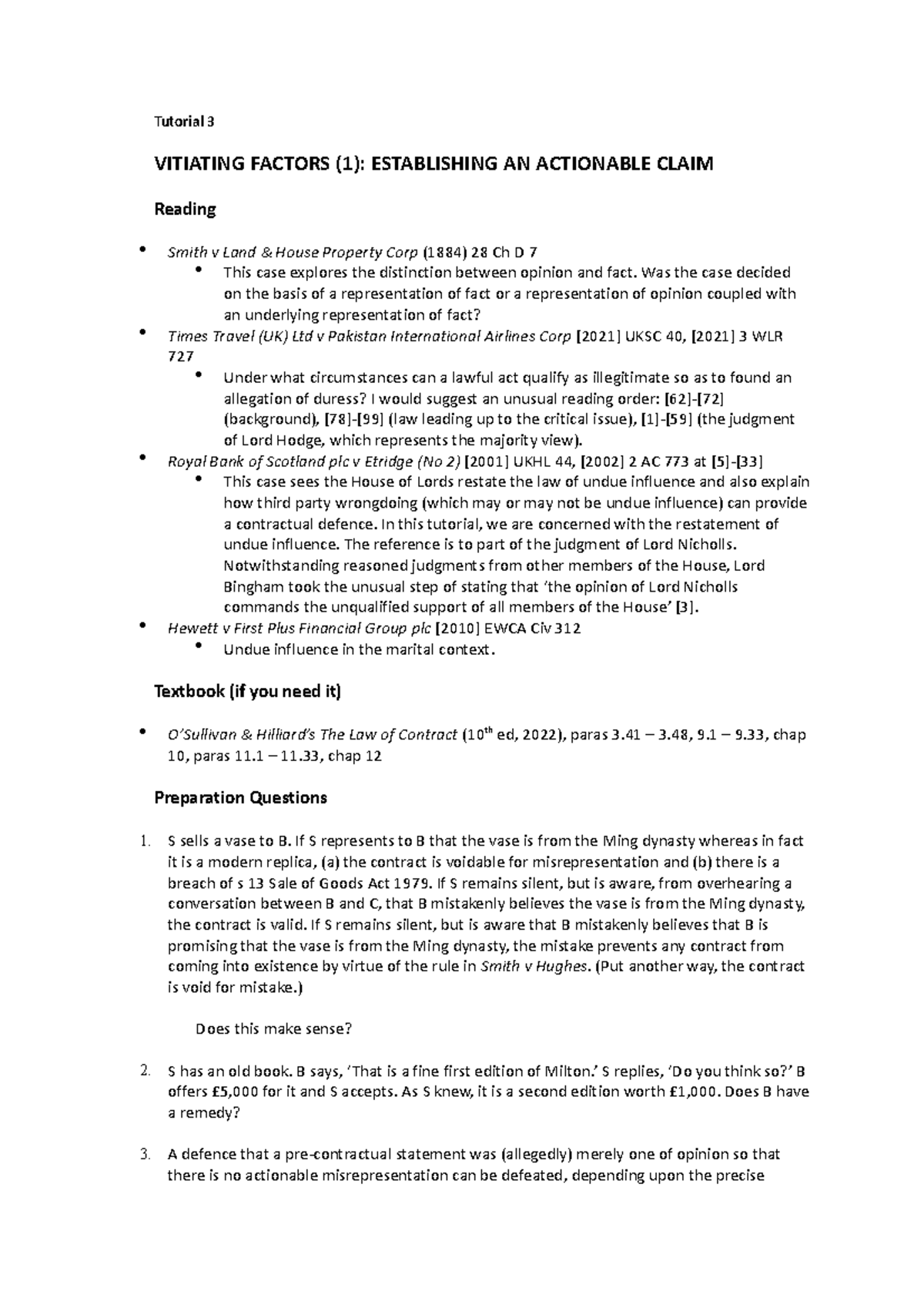 Tutorial 3 - Tutorial 3 VITIATING FACTORS (1): ESTABLISHING AN ...